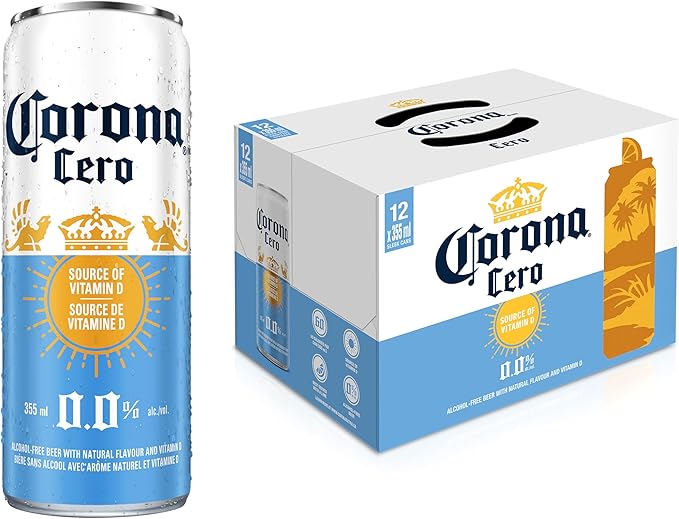 Corona Cero Non-alcoholic Beer Source of Vitamin D, 355 mL Cans, 12 ...