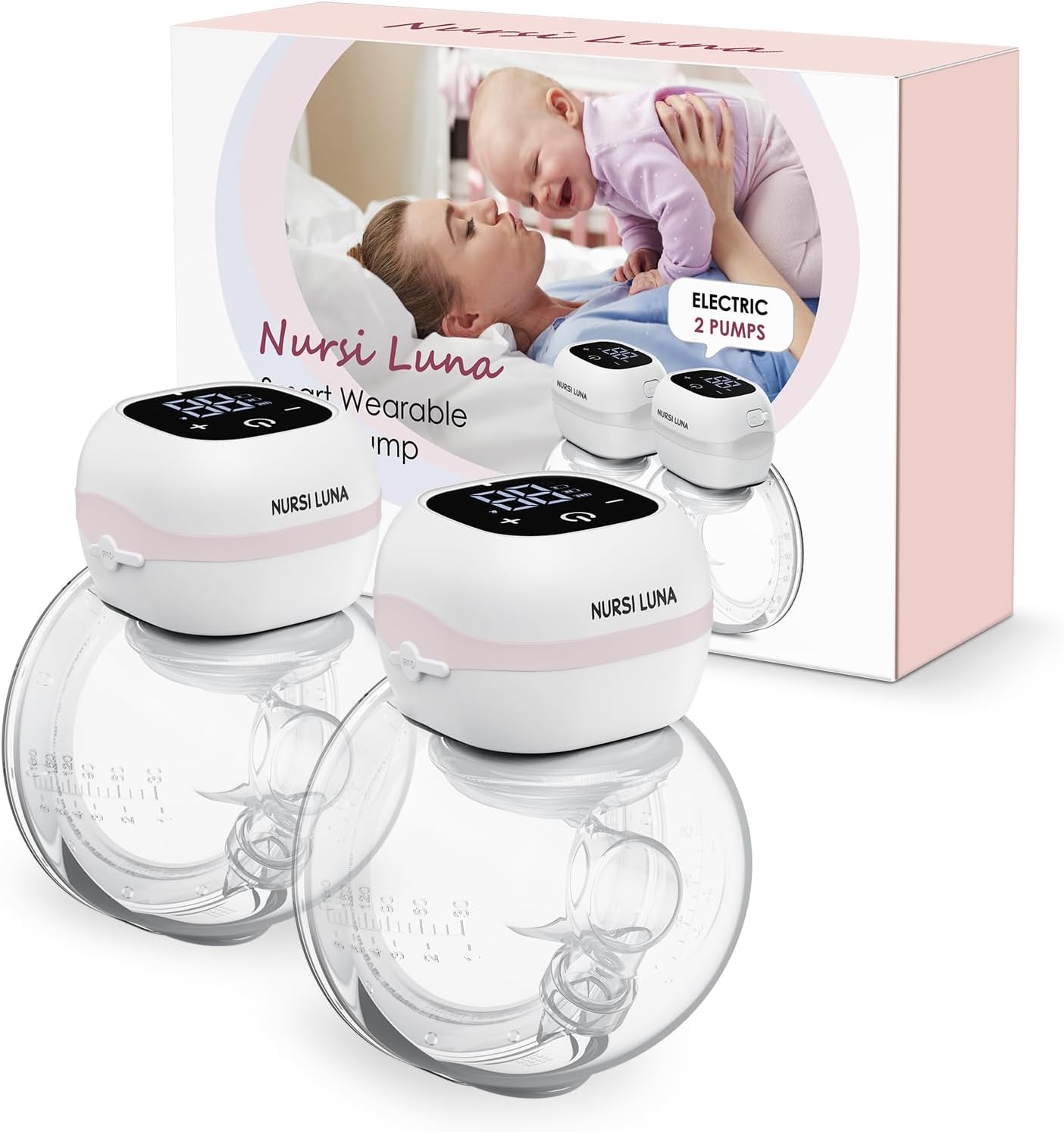Amazon.com: Nursi Luna Breast Pump Hands Free, Wearable Breast Pump ...