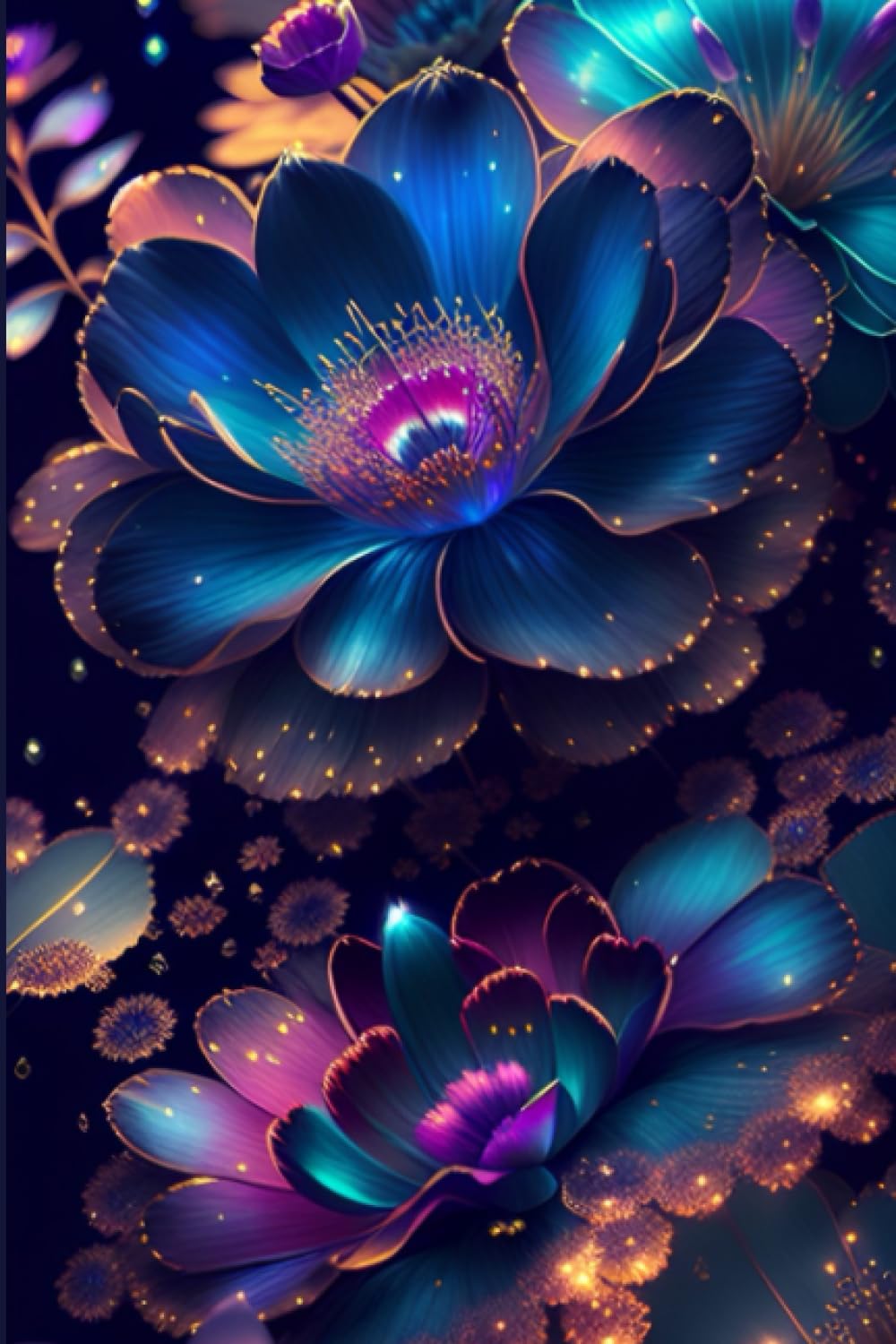 Bejeweled Flowers Notebook/Journal: 6x9 With 120 Lined Pages: Designs ...