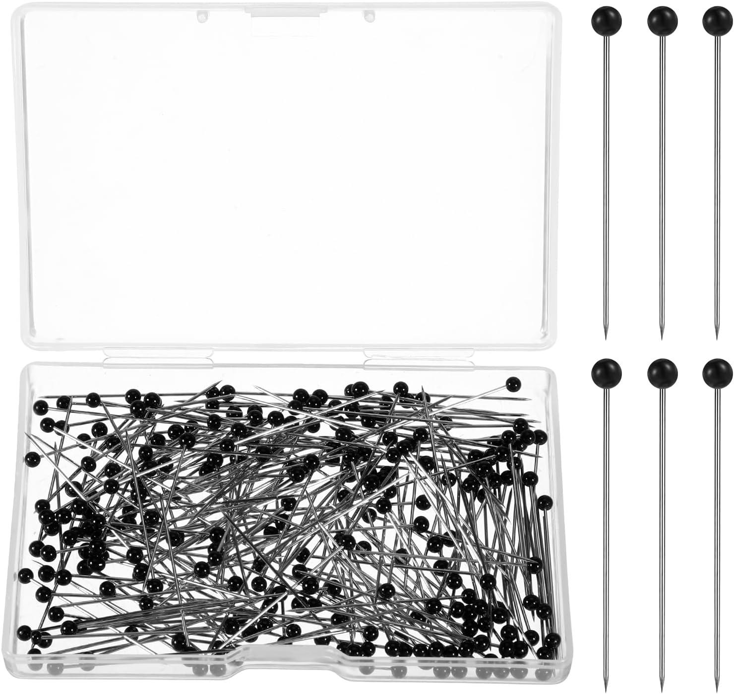 Amazon.com: 300 PCS Sewing Pins Black Ball Glass Head Straight Quilting ...