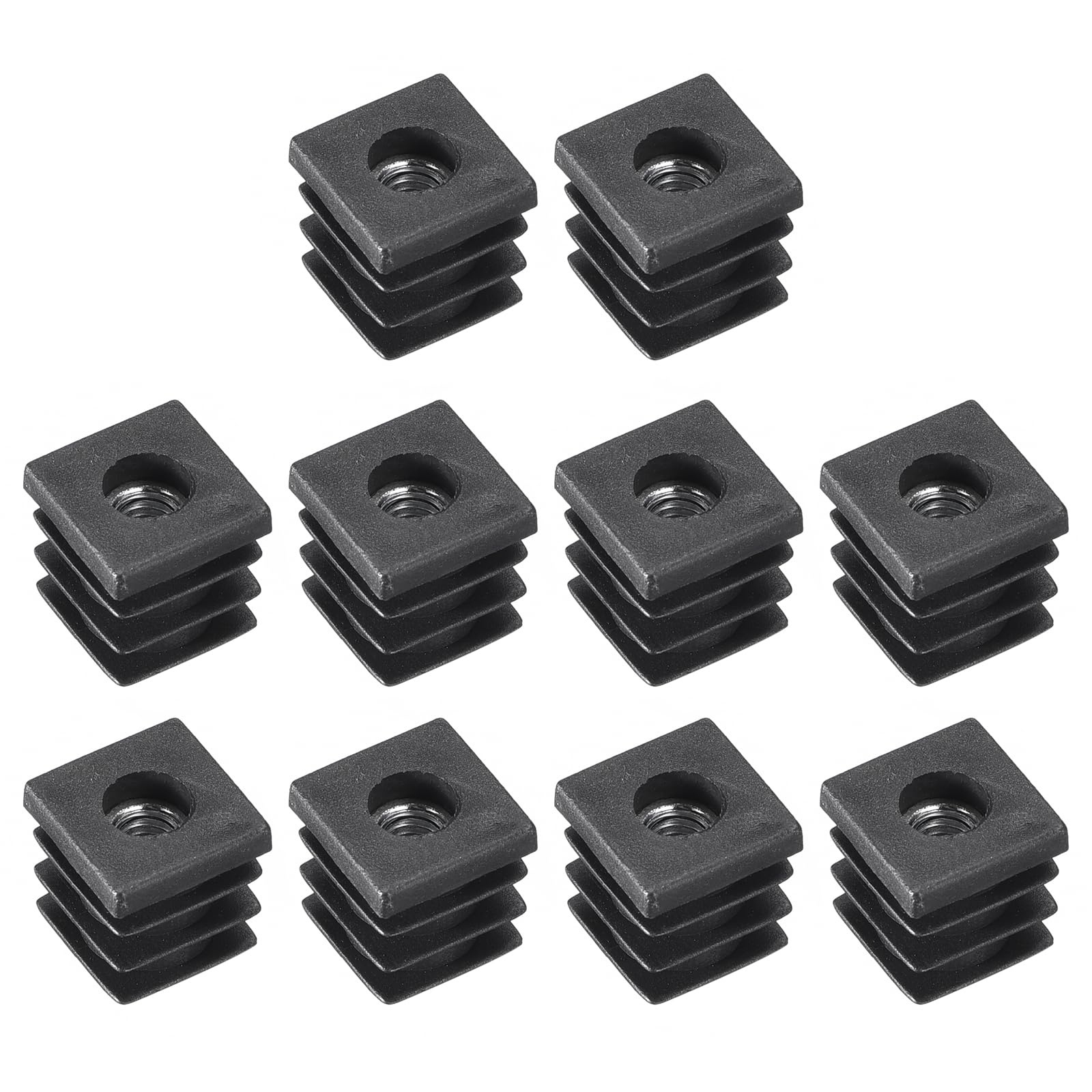 Amazon.com: uxcell 10Pcs Inserts for Square Tubes with M6-1.0mm Thread ...