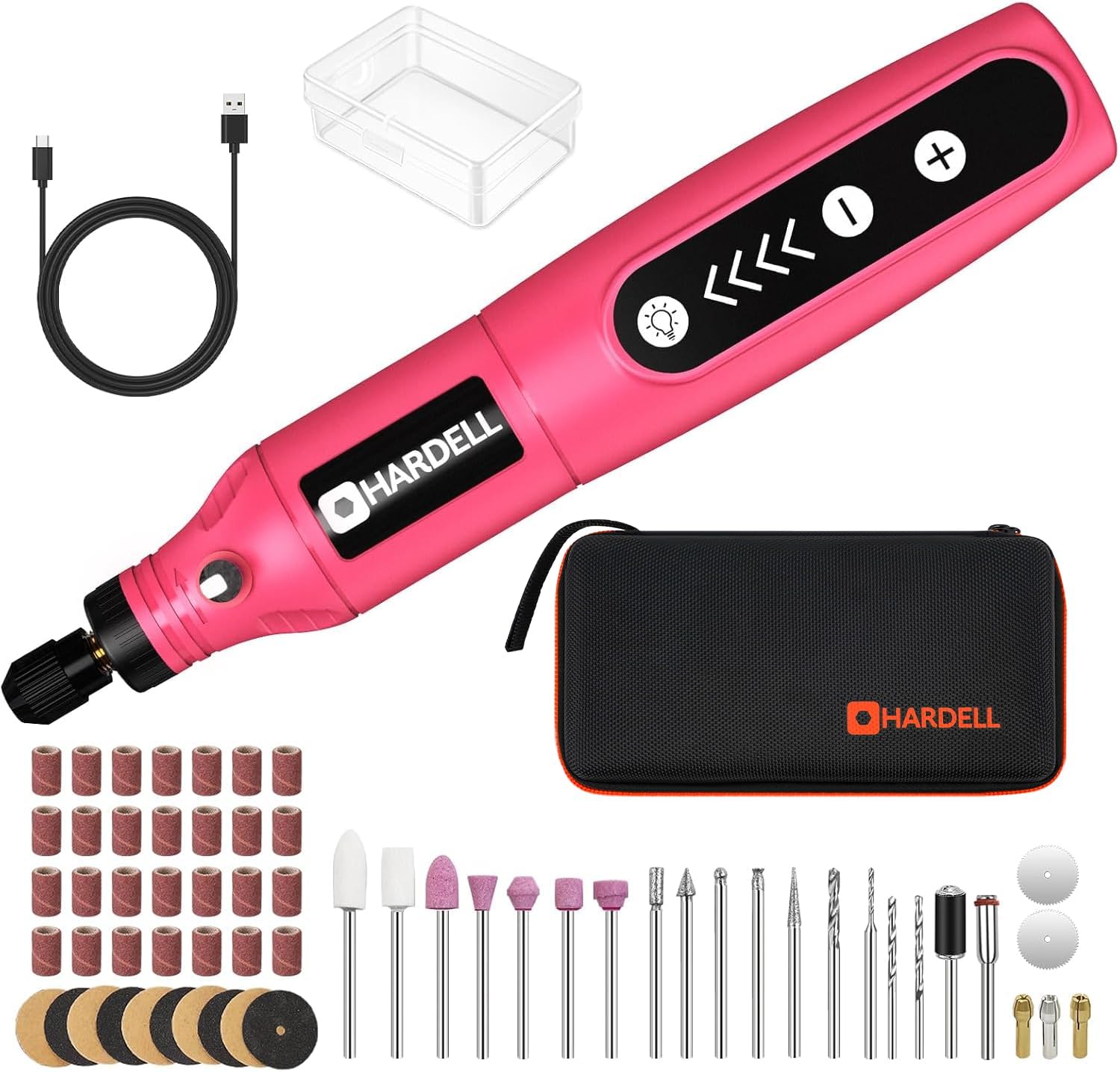HARDELL Mini Cordless Rotary Tool, 5-Speed 3.7V rechargeable Rotary ...