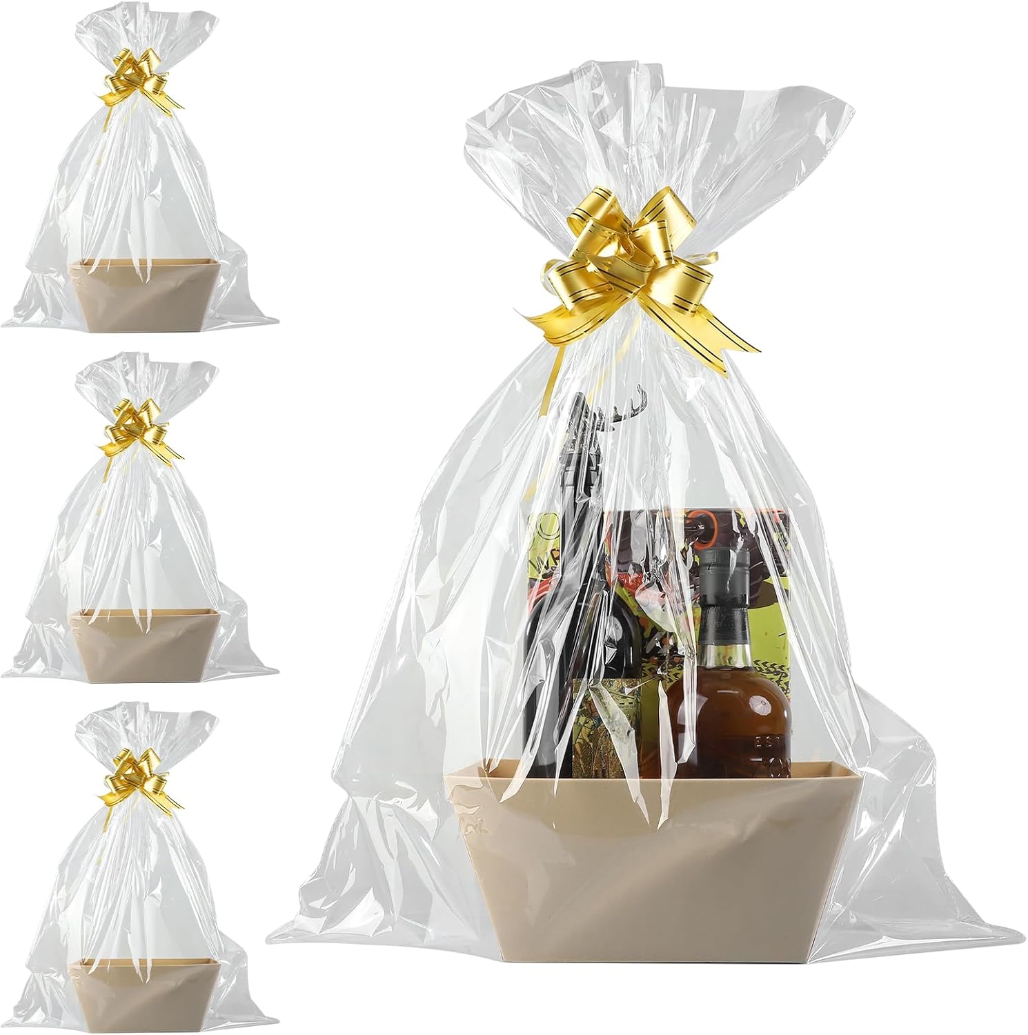 RoxNvm Hamper Baskets for Gifts Empty, 4 Gift Basket Hamper Kit with ...