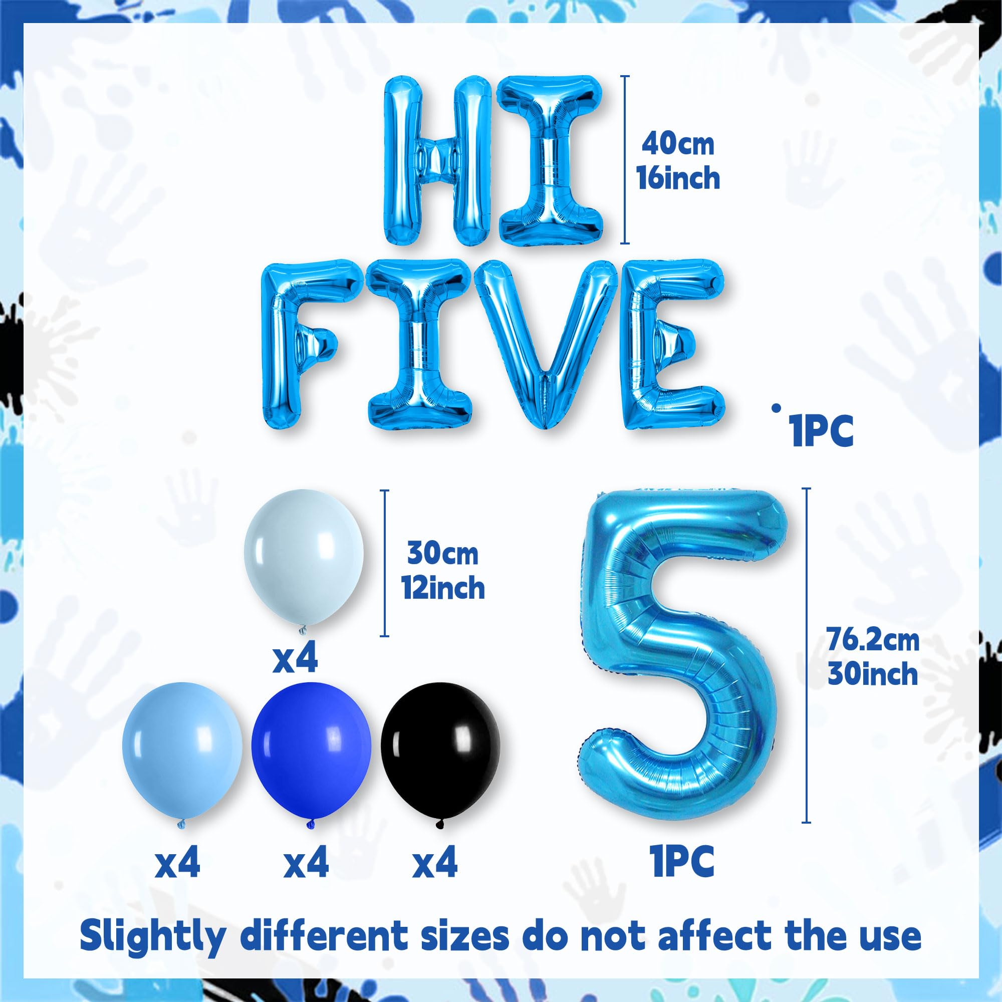 Snapklik.com : Blue Hi Five Birthday Party Decorations 5th Birthday ...