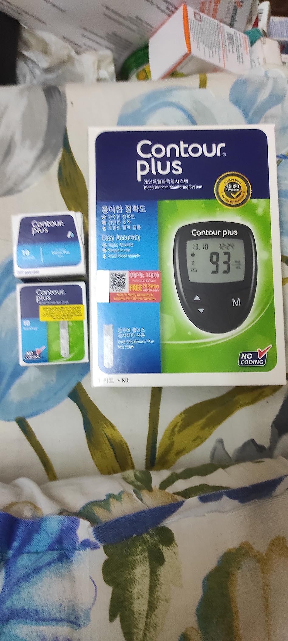 Contour Plus Sugar Testing Machine | Contour Glucometer with 25 Free ...