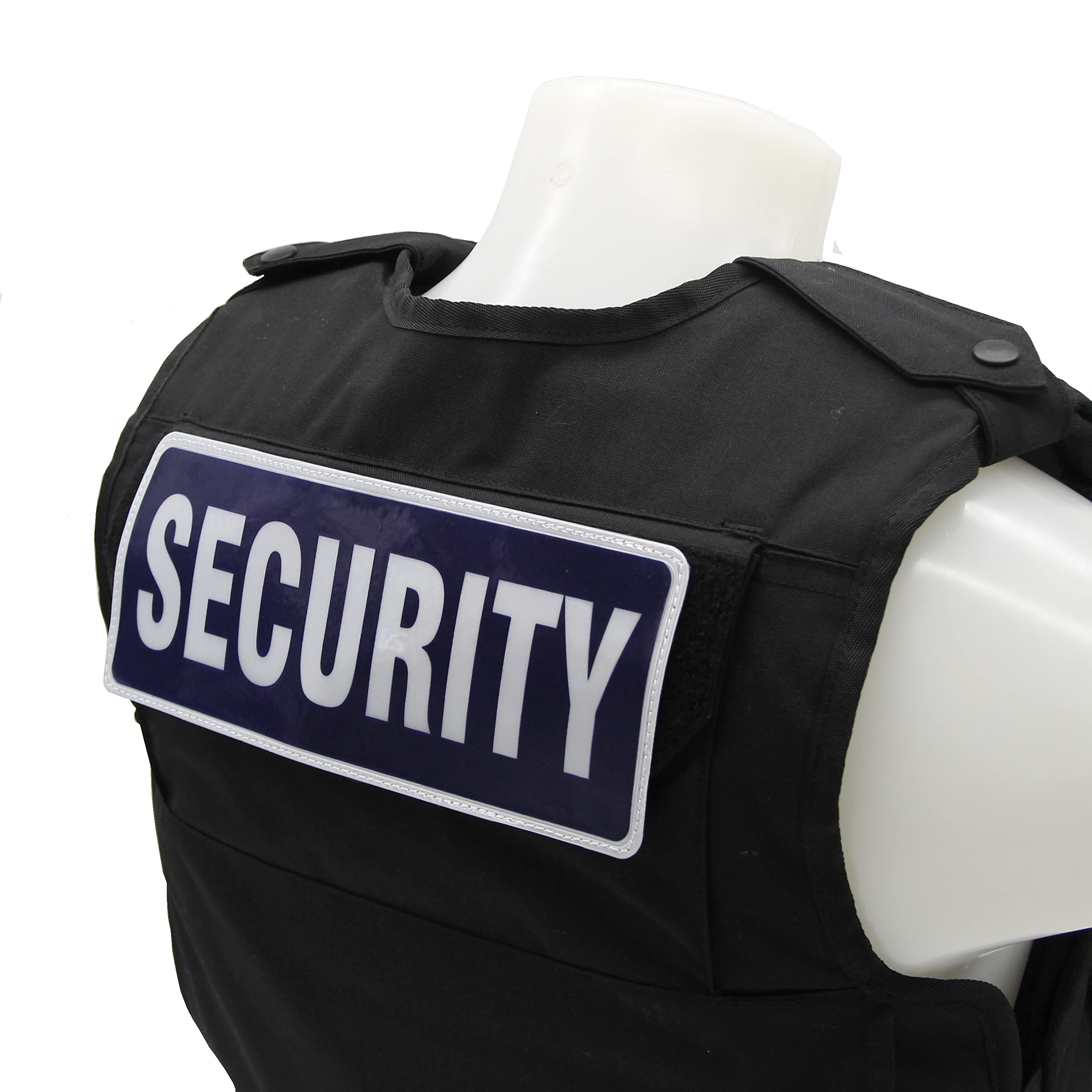 Large Dark Blue Reflective Security Badge with Hook and Loop Security ...