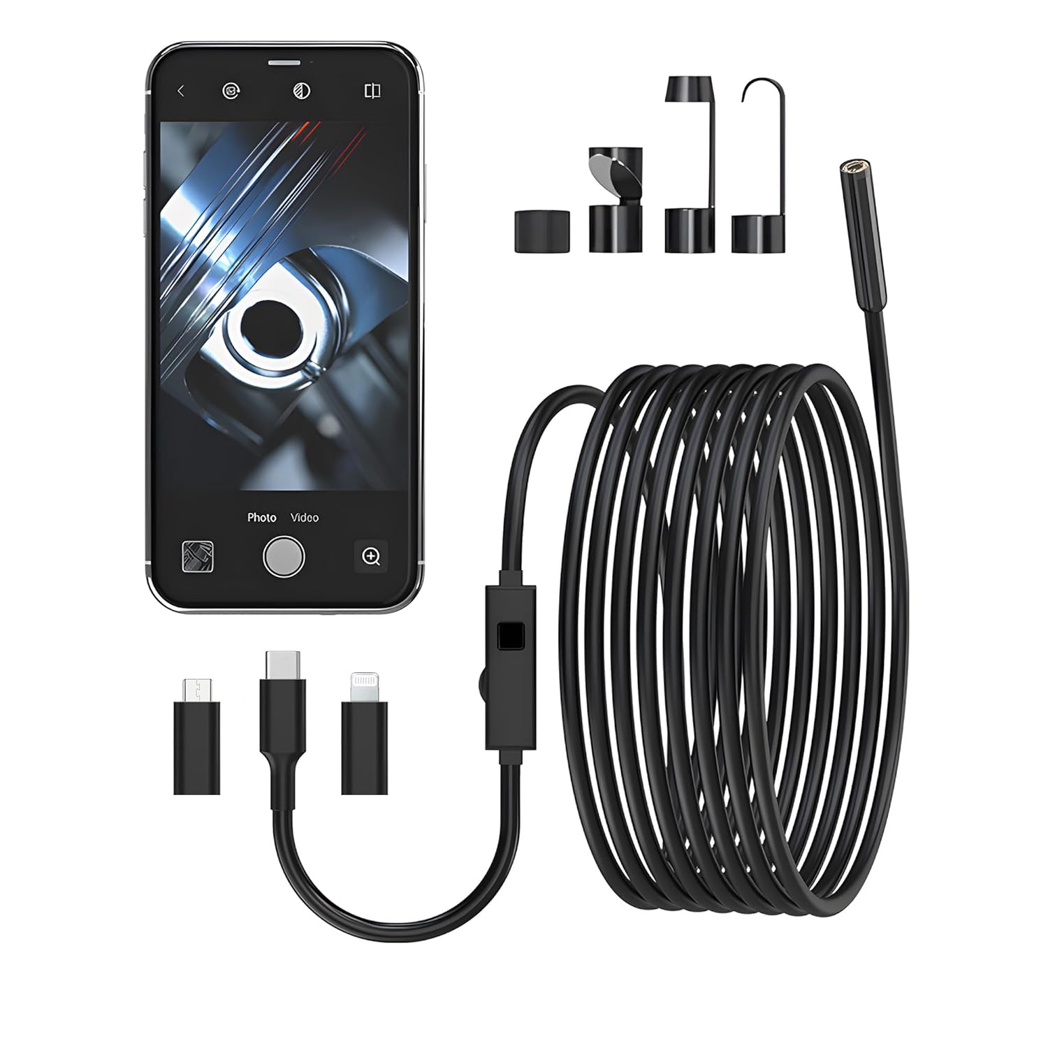 Endoscope Camera, USB Snake Camera Borescope Inspection with 8 LED ...