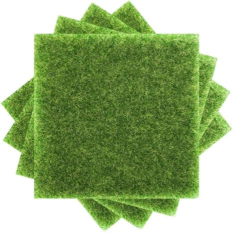 Amazon.com: 4 Packs Fake Grass for Crafts Artificial Garden Grass for ...