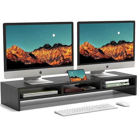 Amazon.com: Meatanty Dual Monitor Stand Riser with 2 Storage Drawers ...