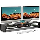 Amazon.com: WESTREE Dual Monitor Stand Riser with Two Drawers, Extra ...