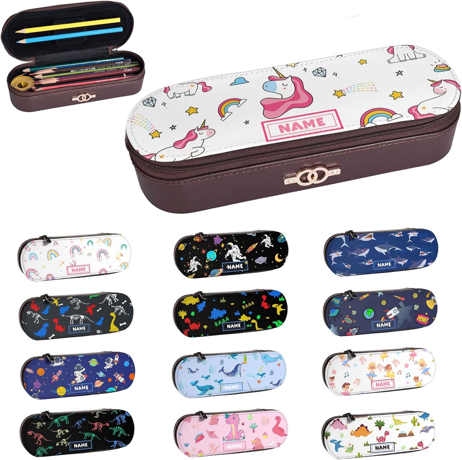 Amazon.com: iHHAPY Personalized Pencil Case Pouch Custom Pencil Zipper ...