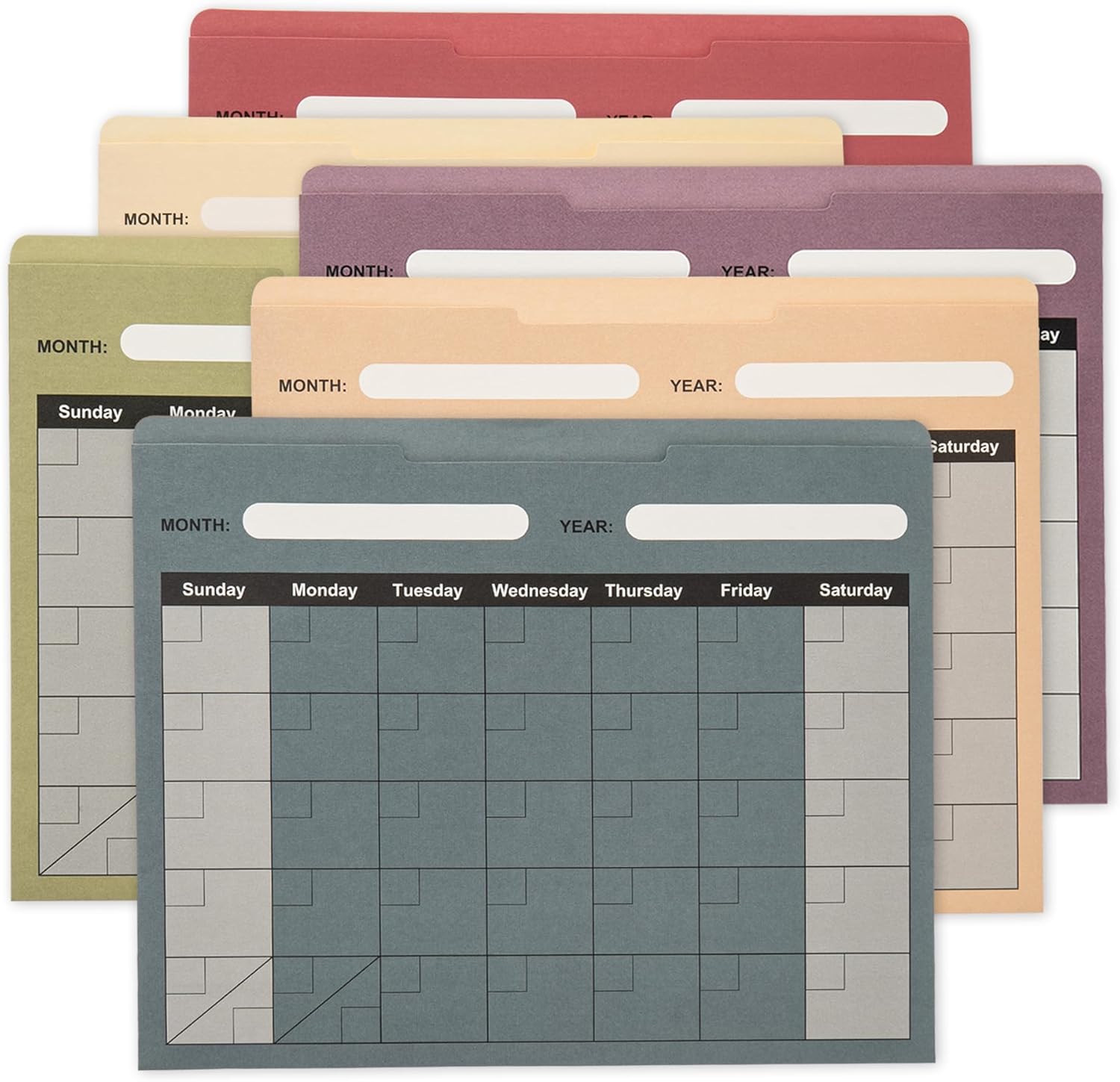 Amazon.com : Y YOMA 6 Pack File Folder Jackets Letter Size Paper Pocket ...