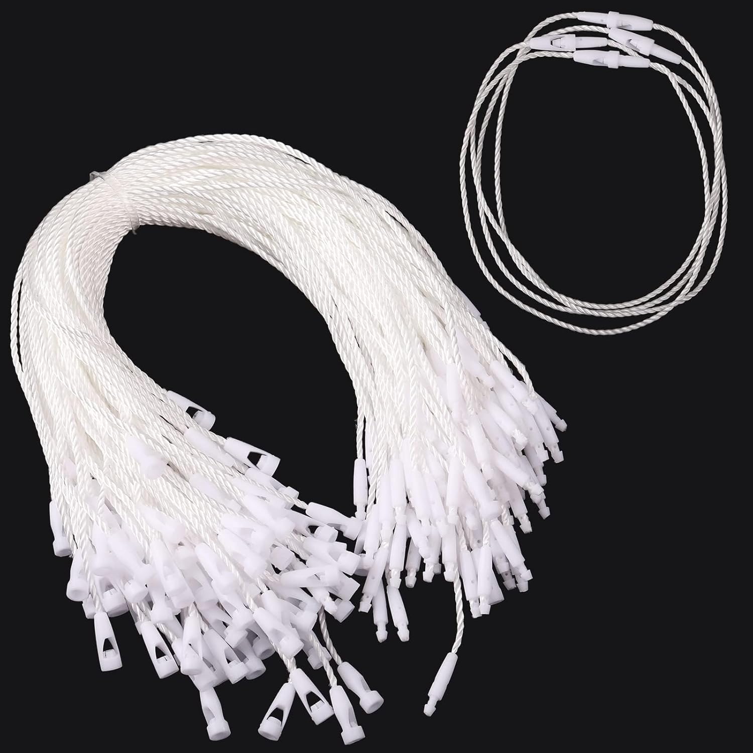 200 pcs Strip Cotton Hang Tag with Lock Labels String Hang Tags White ...
