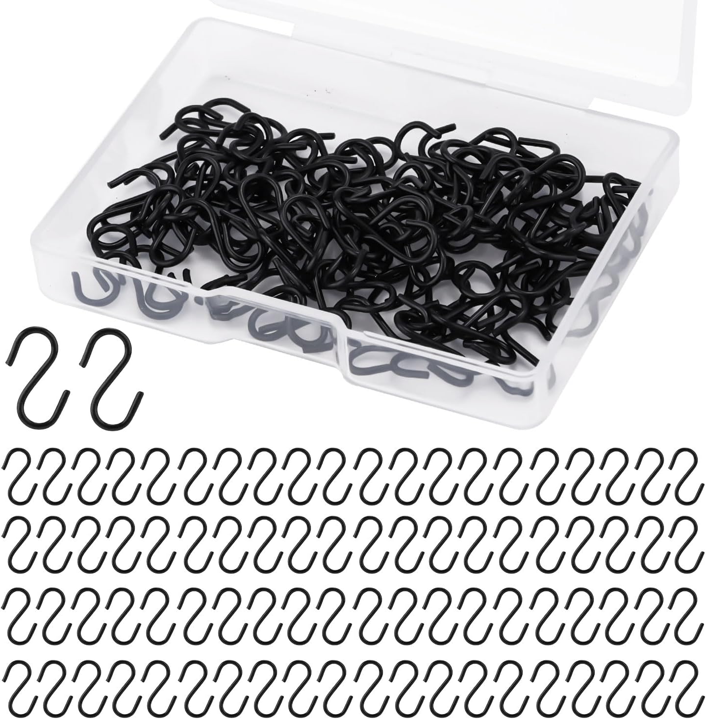 100pcs Small S Hooks for Hanging, Mini S Shaped Hook Stainless Steel S ...