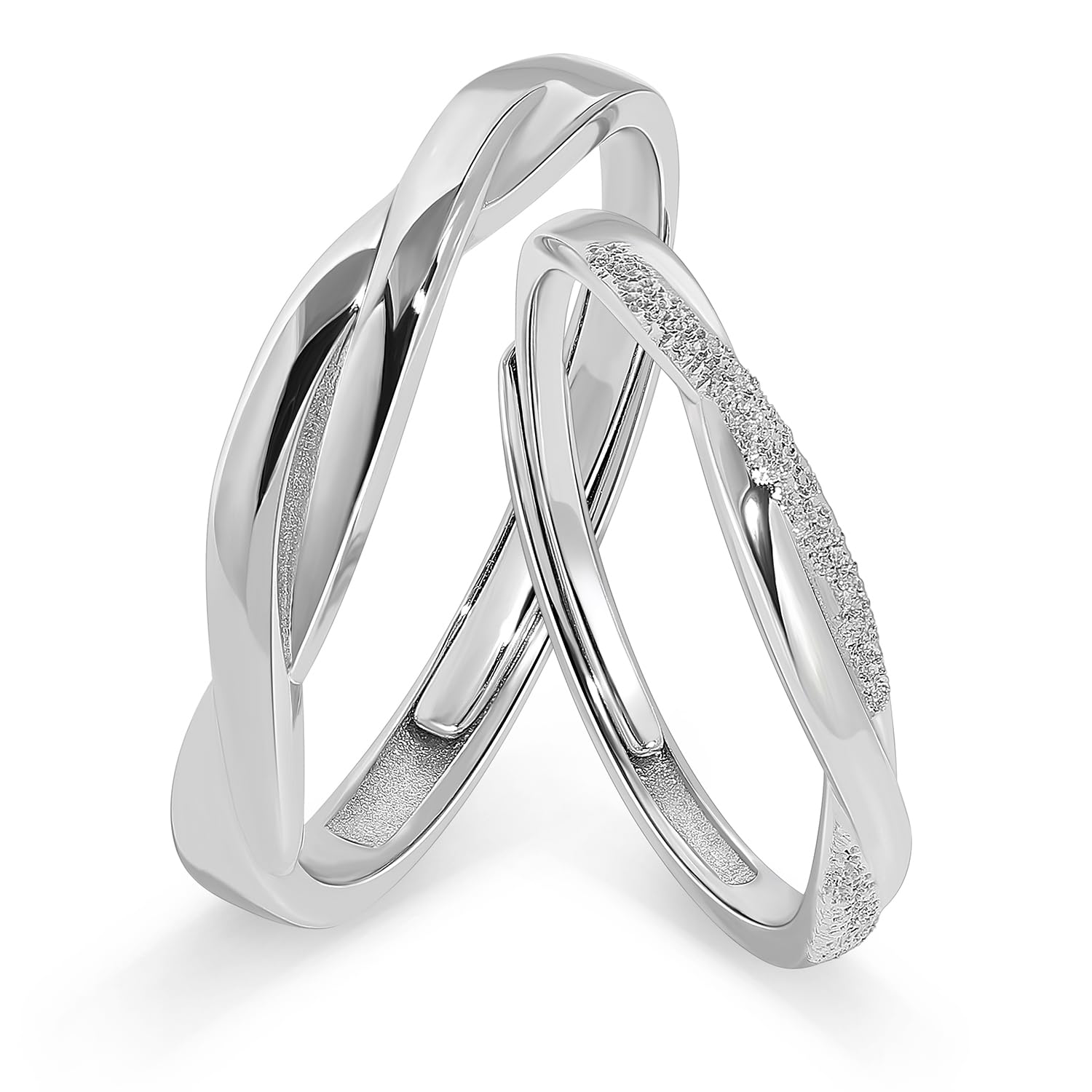 Meissa Intertwined Couples Rings for Men Women Infinity Engagement ...