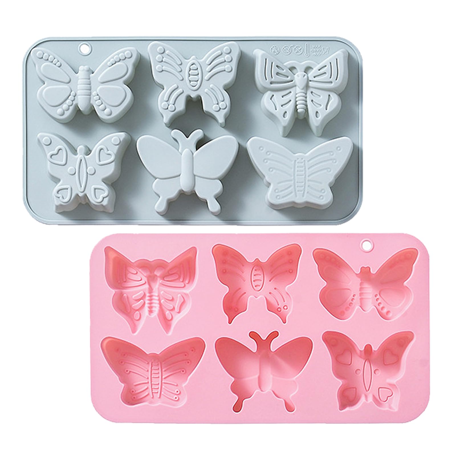 Amazon.com: 2 PACK Butterfly Silicone Molds, 6 Design Butterfly Shaped ...