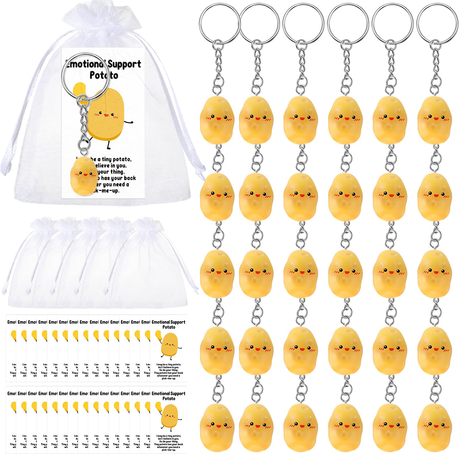 Amazon.com: Kigley 50 Sets Inspirational Potato Keychain Bulk Mini ...