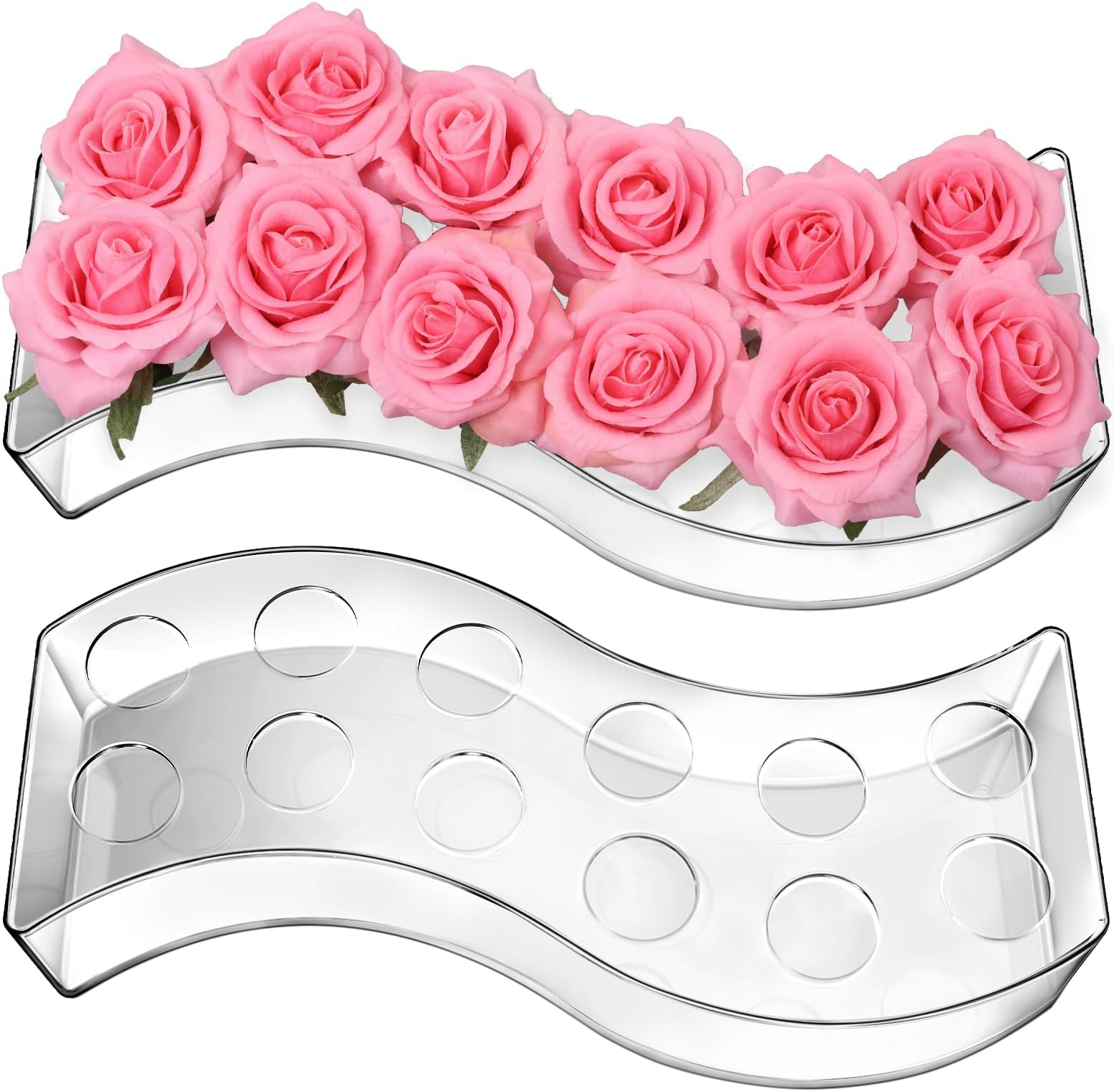 Amazon.com: FOTRIC Clear Acrylic Flower Vase Circle Floral Centerpiece ...