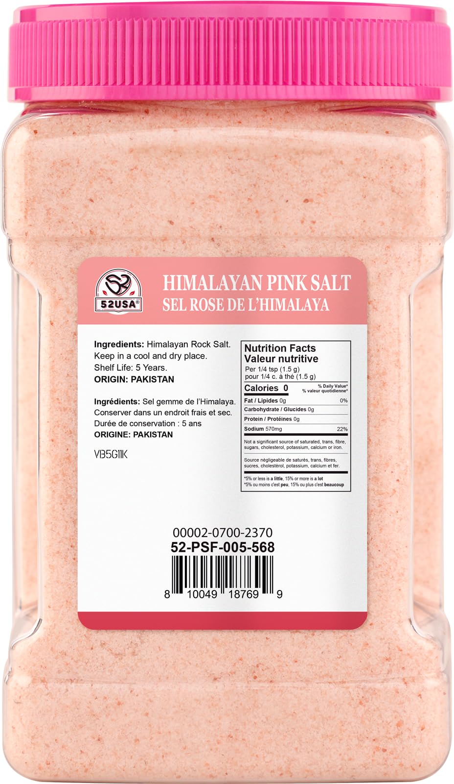 Snapklik.com : 52USA Himalayan Pink Salt Fine, Fine Ground Table And ...