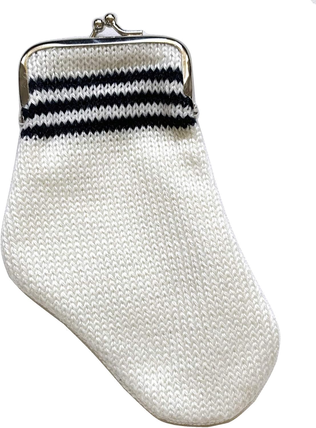 Amazon.com: Knit Sock Coin Purse (White-black) : Clothing, Shoes & Jewelry