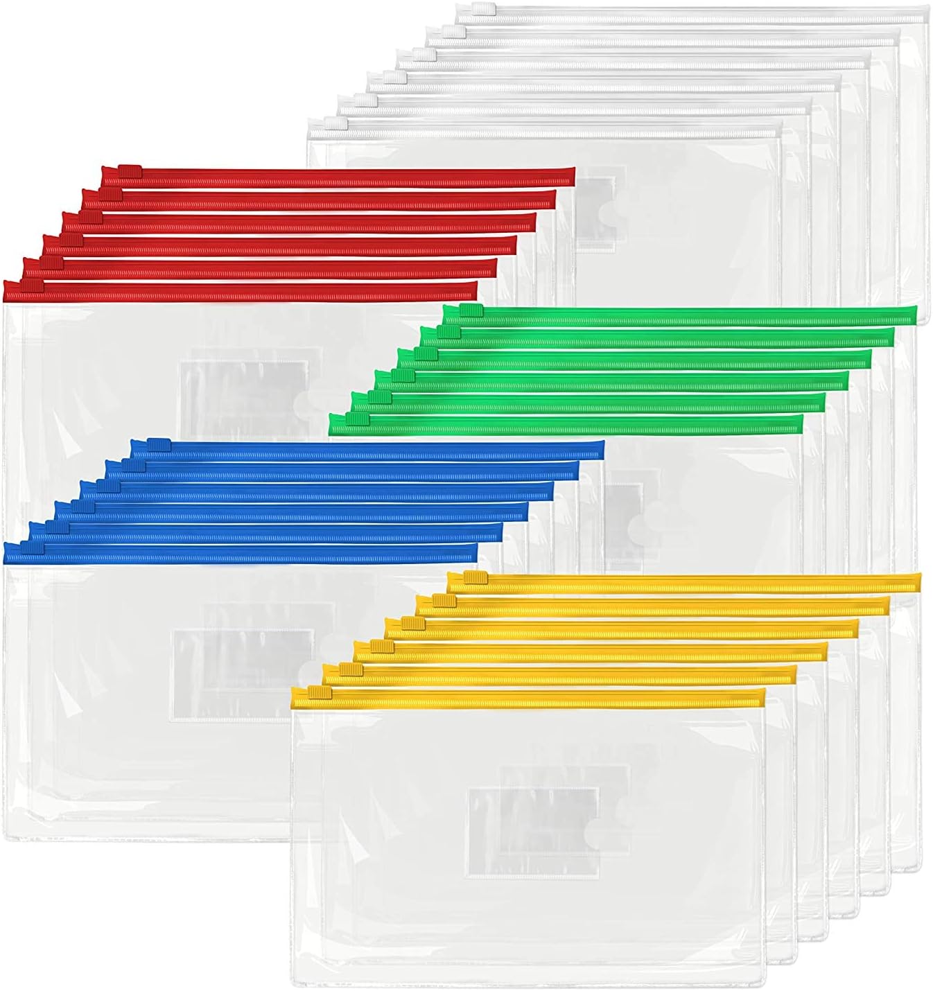 Zipper Pouch Zip File Folders, 22 Pcs Document Bag, A4 Size/US Letter ...