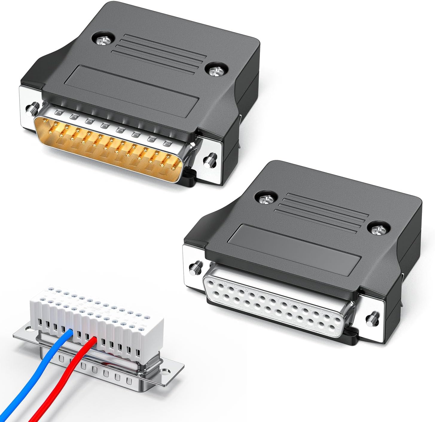 Amazon.com: JUXINICE 2Pack Small Volume DB25 Female+Male Solderless ...