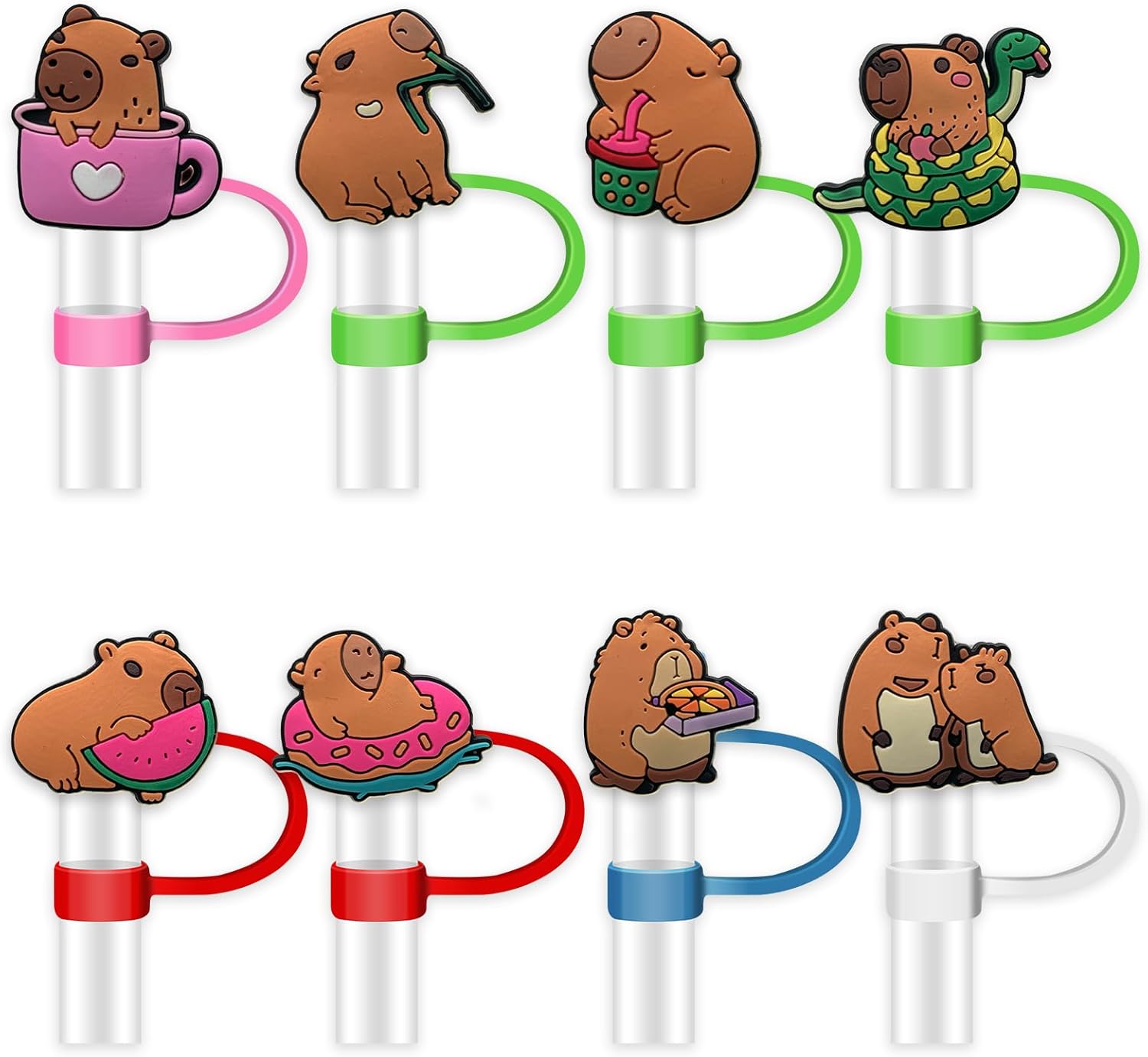 Amazon.com: 8Pcs Black Girls Capybara Construction Vehicle Panda Milk ...