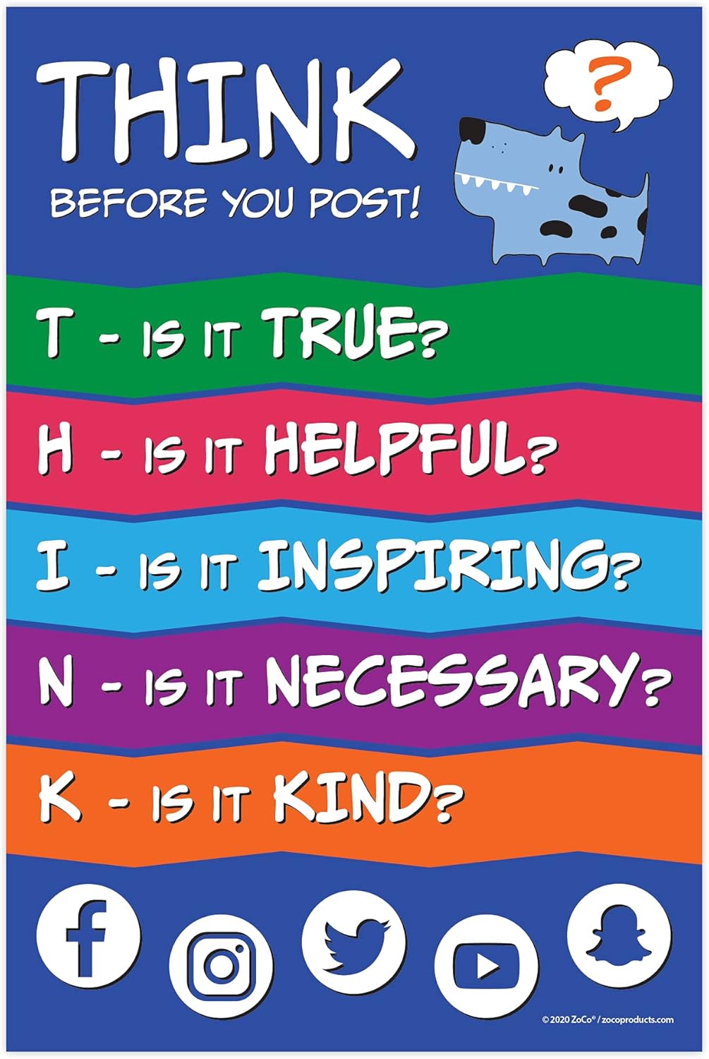 Think Poster - Think Before You Post - Bullying Prevention Poster ...