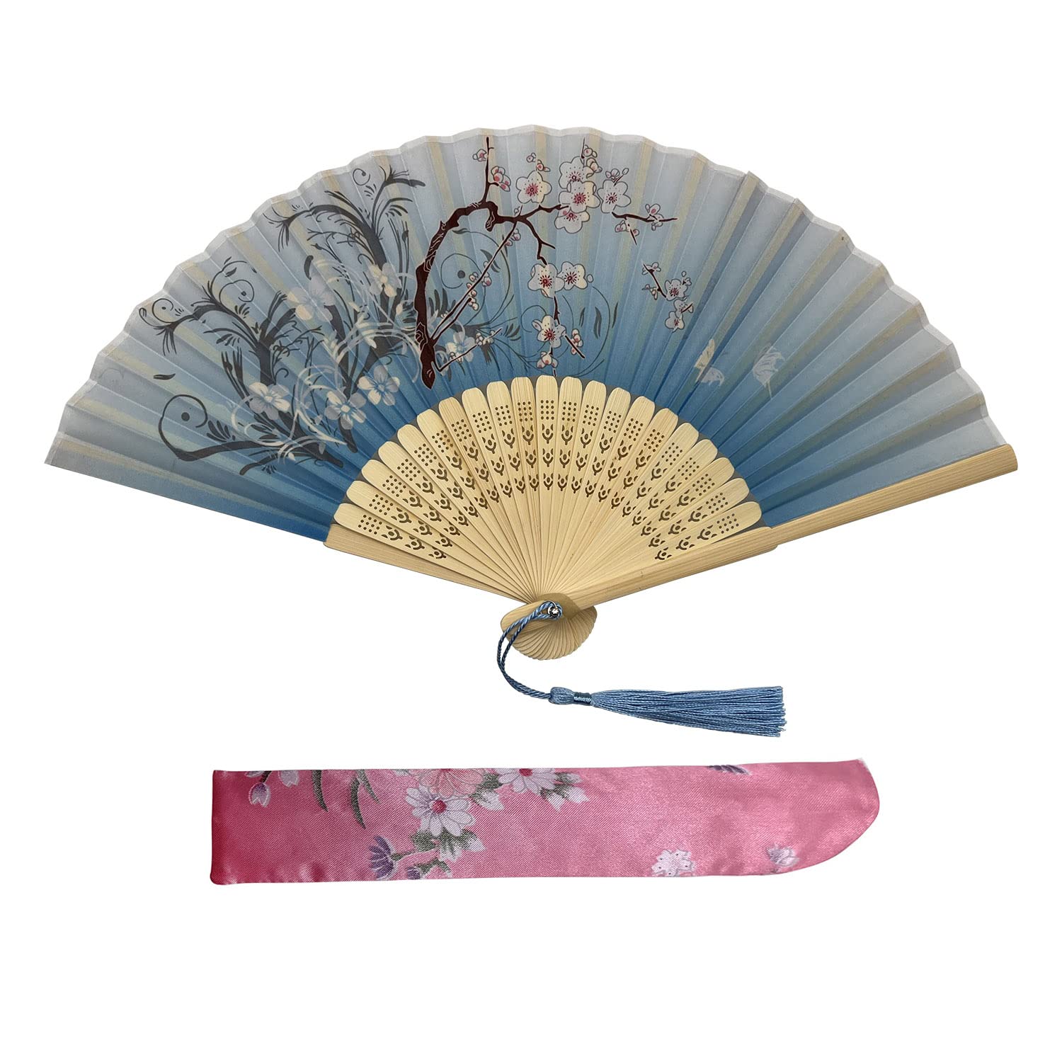 Kibon Folding Fans, Handheld Fans, Hand Fans, Bamboo Fans with Tassel ...