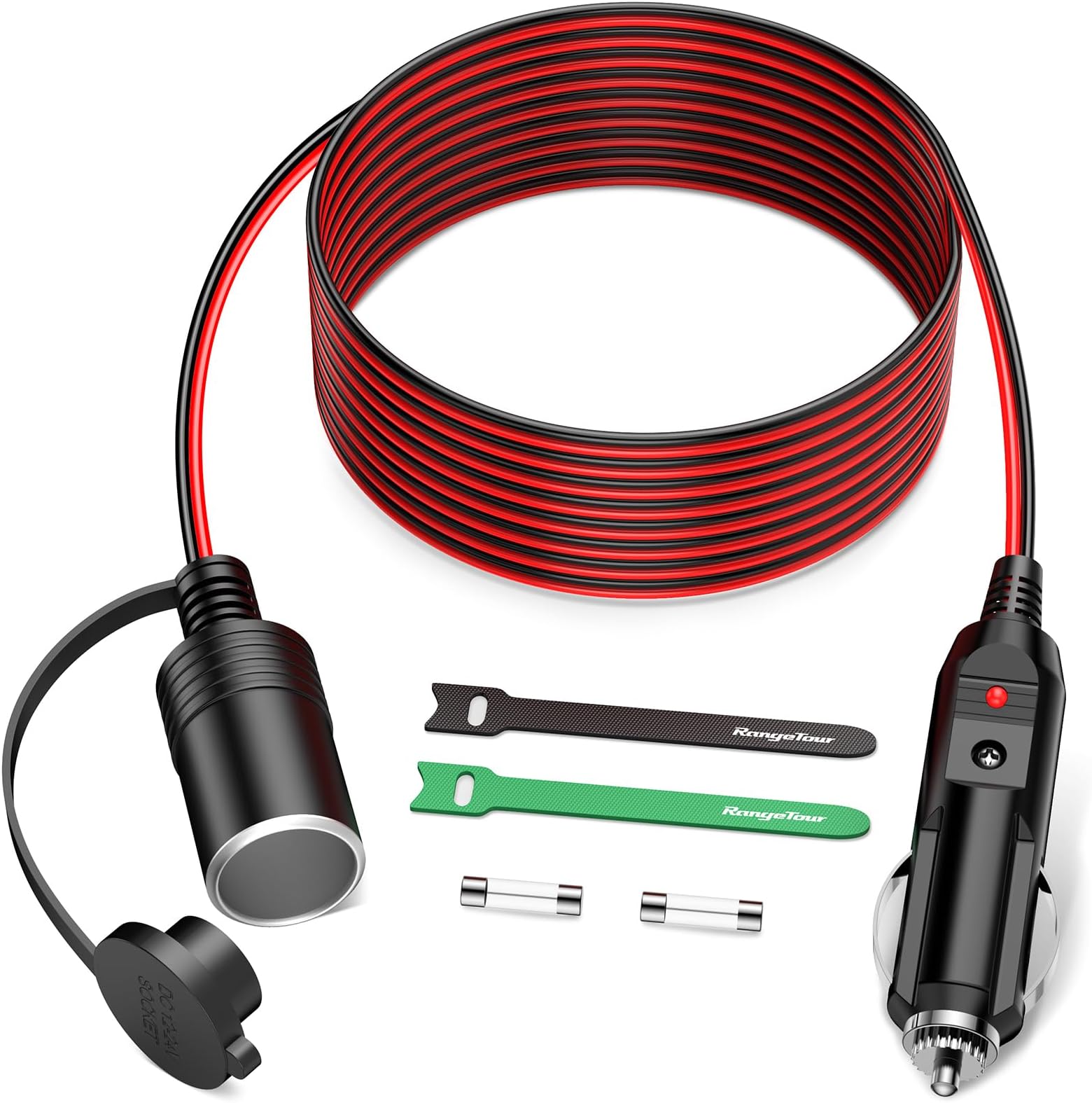 Range Tour Cigarette Lighter Extension Socket Cord, 12V-24V Power Cable ...