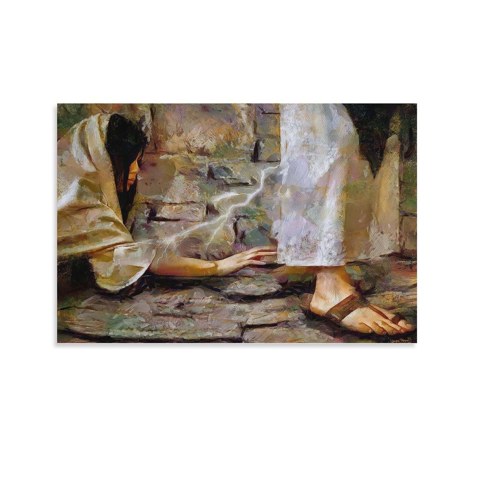 Amazon.com: Touching The Hem of Jesus' Clothes Oil Painting Poster Or ...