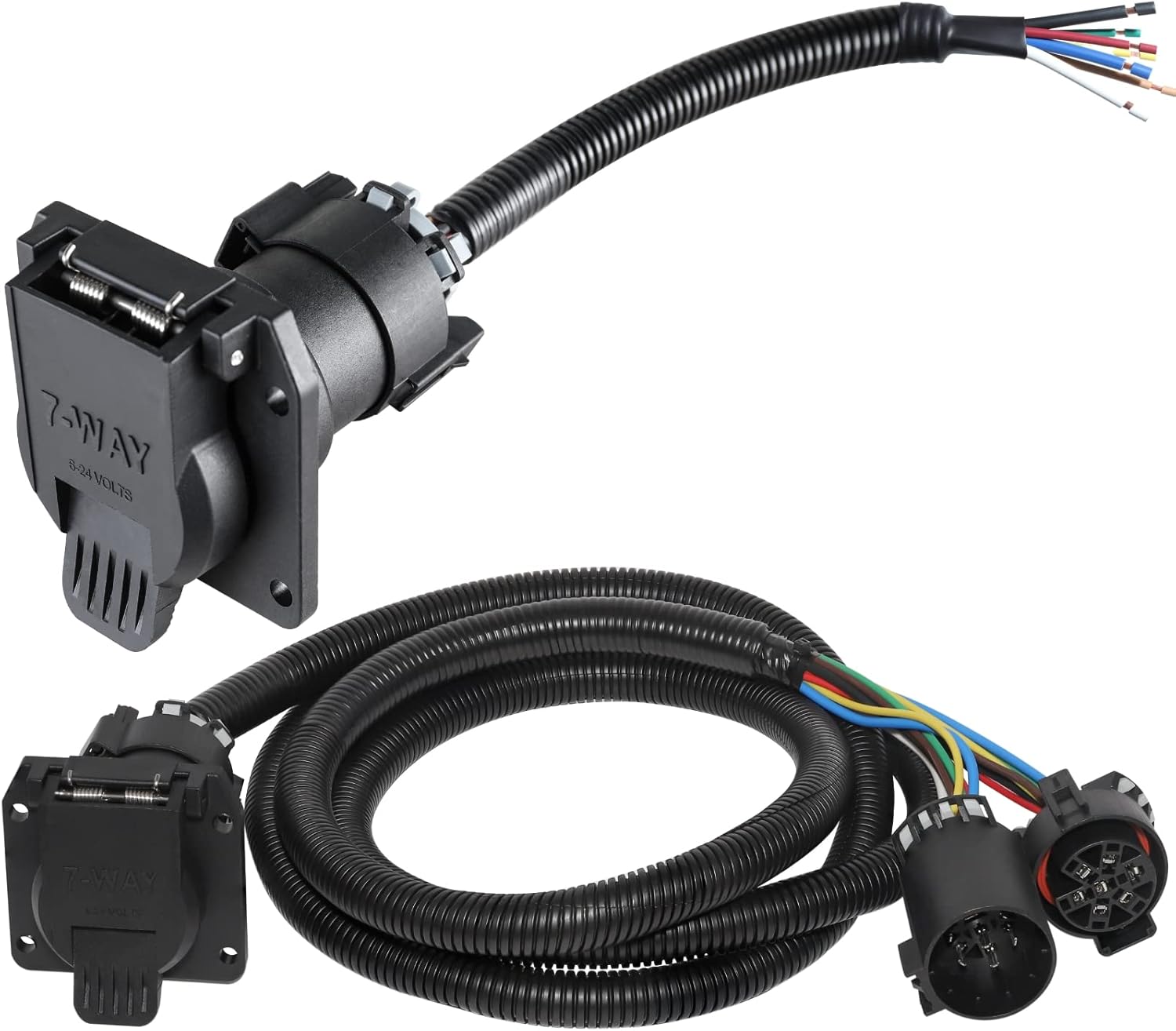 Amazon.com: MECMO Vehicle-Side 7 Pin Replacement Socket Connector with ...