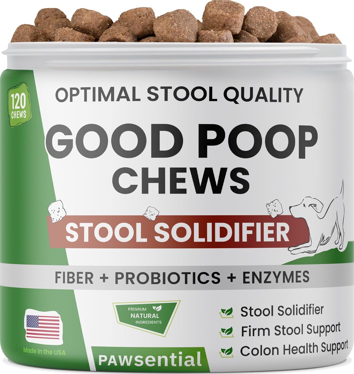Amazon.com : Dog Probiotic Chews for Good Poop - Digestive Support w ...