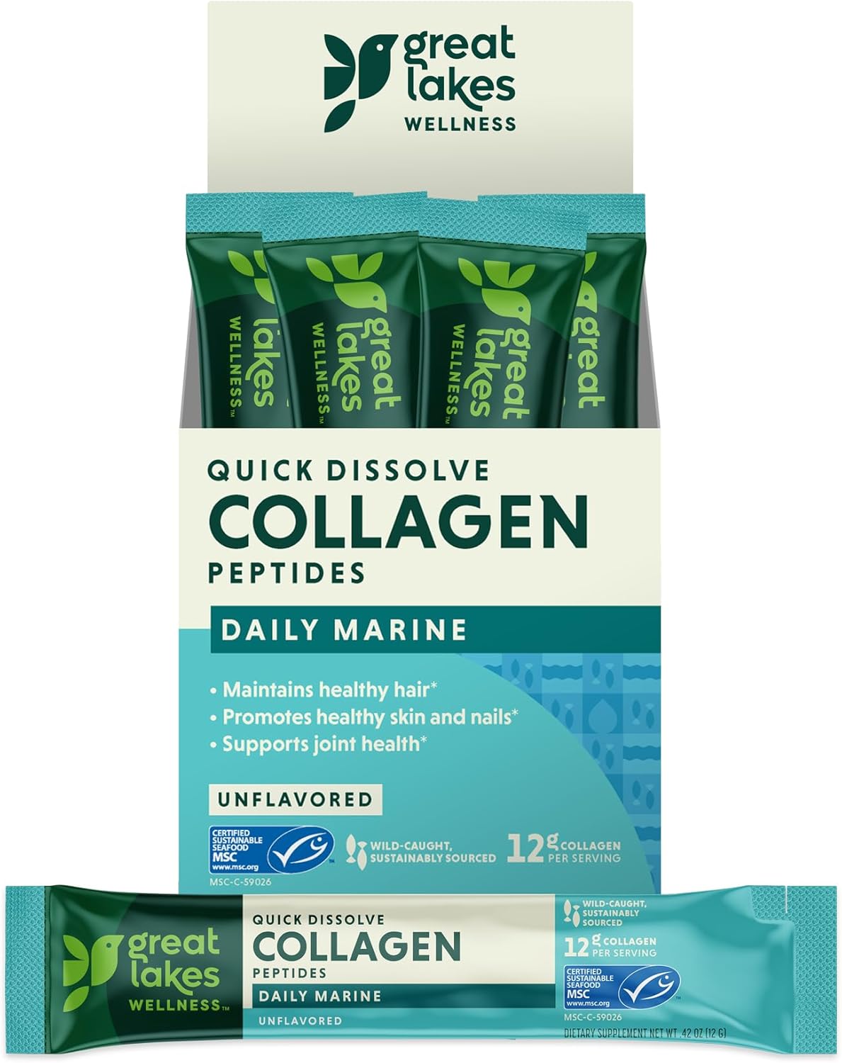Amazon.com: Great Lakes Wellness Sustainable Marine Collagen Peptides ...
