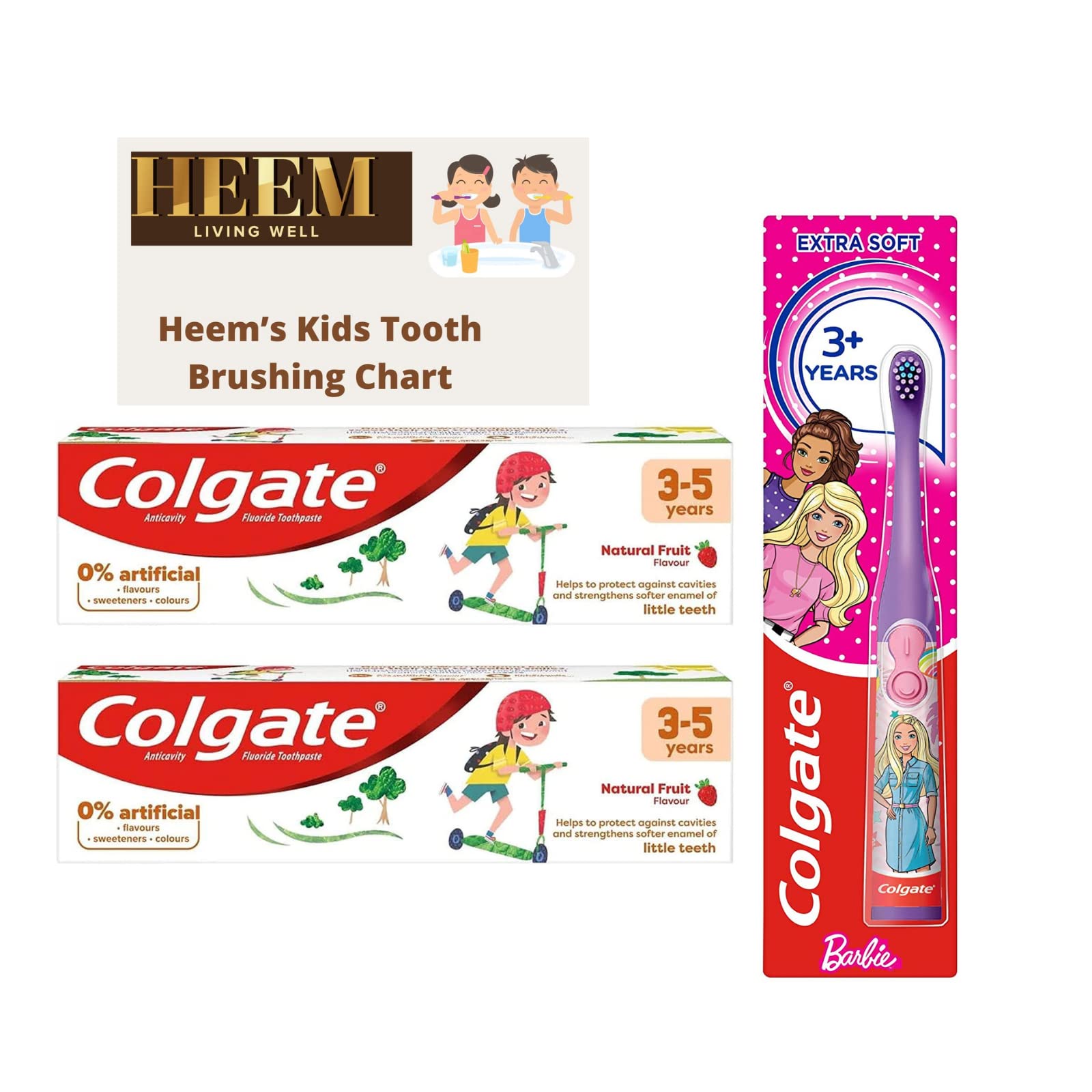 Buy Kids Toothpaste Bundle Includes Colgate Natural Fruit Flavour ...