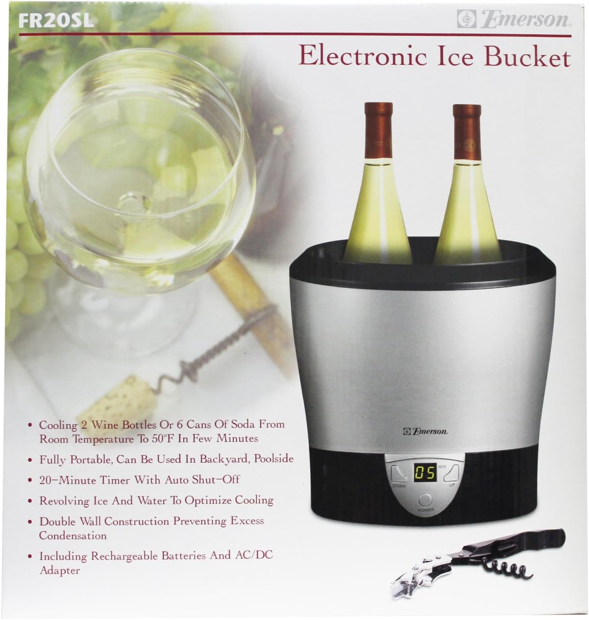 Amazon.com: Emerson FR20SL Portable Electronic Ice Bucket: Emerson ...