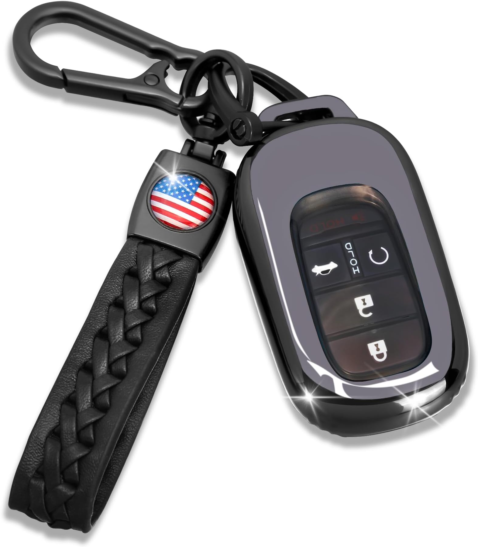 Amazon.com: Sindeda for Honda Key fob Cover with Leather Keychain Soft ...