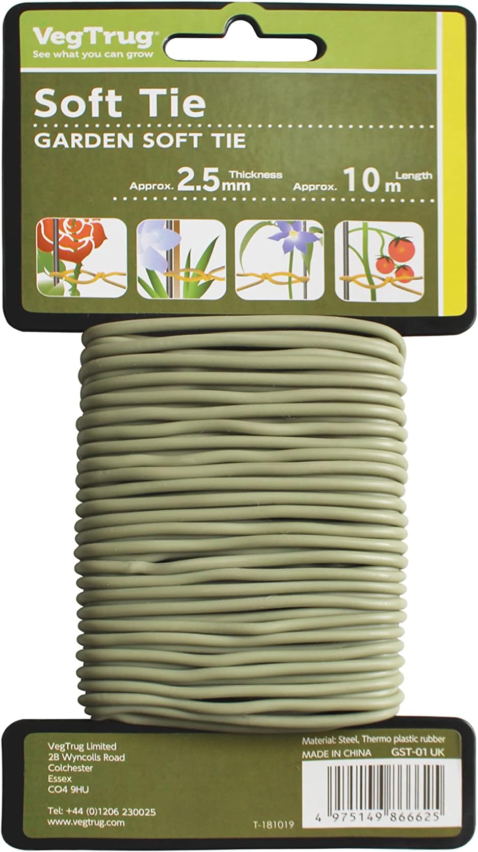 Amazon.com : VegTrug GST-01USA Tie Rubber-Coated Aluminium Plant Wire ...
