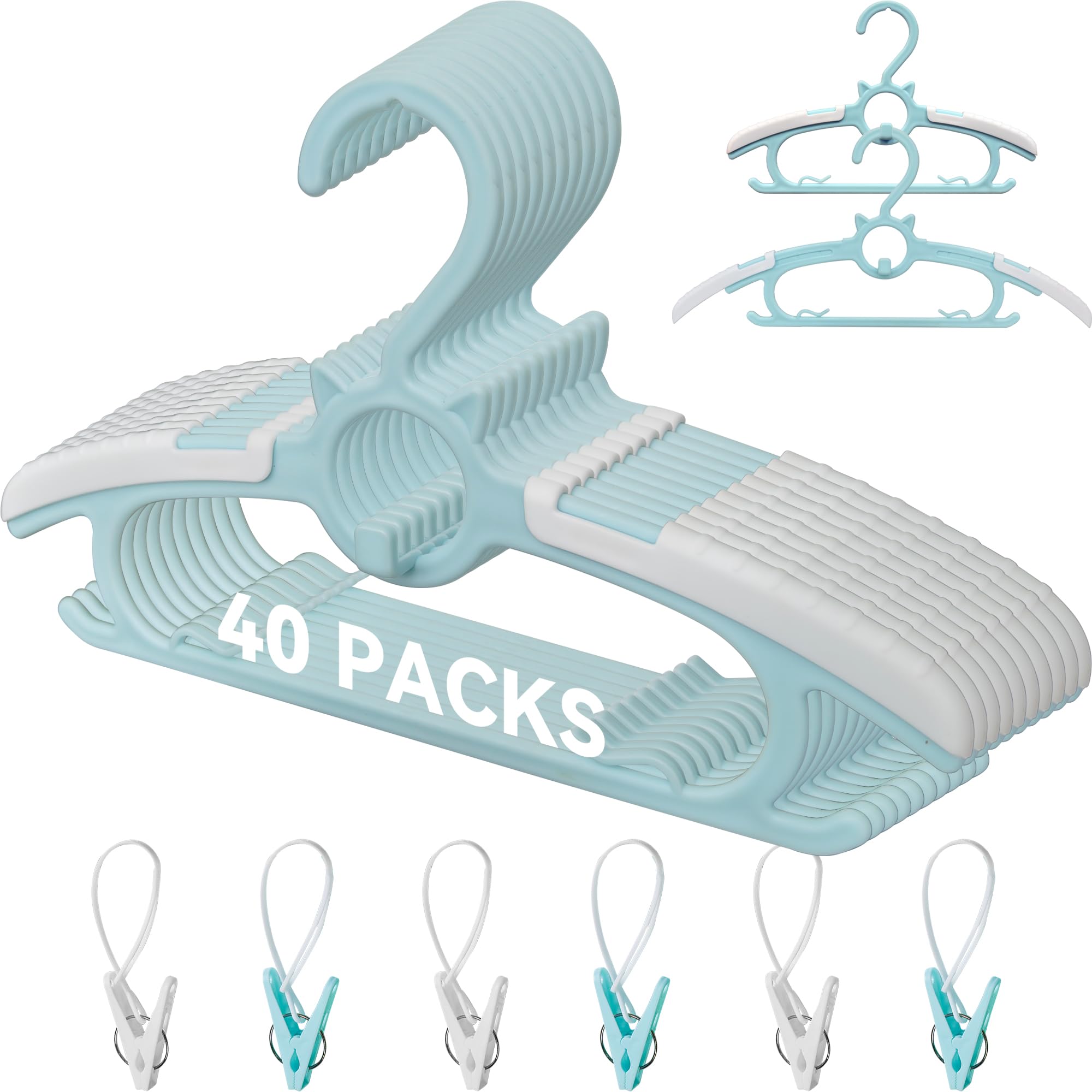 Amazon.com: 40pcs Baby Nursery Closet Hangers,Toddler Hanger Extendable ...