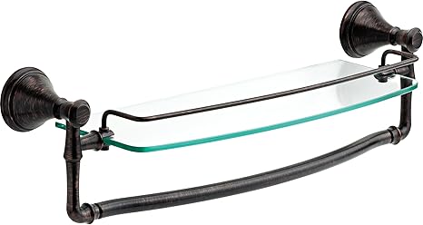Amazon.com: Delta 79710-RB Cassidy 18-in Glass Shelf with Towel Bar in ...
