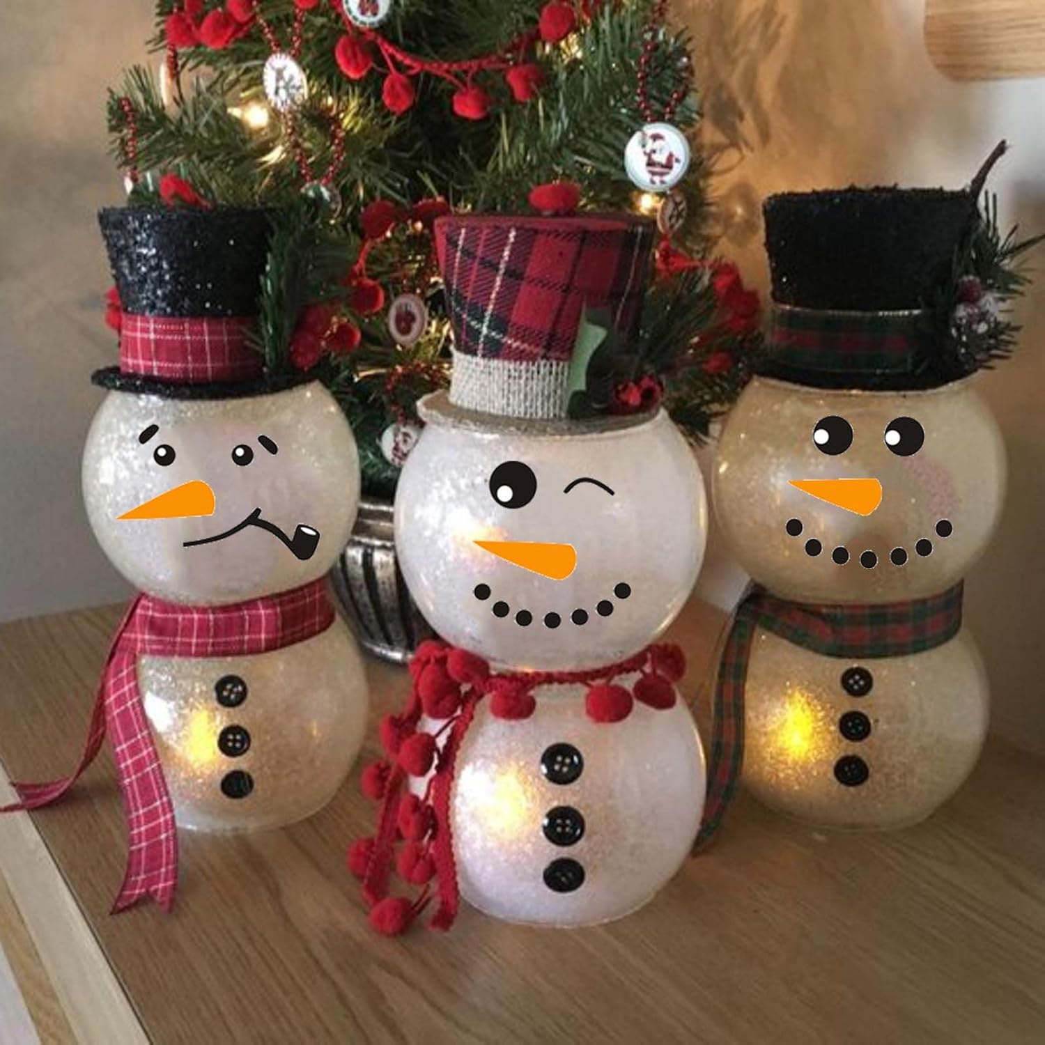 Buy Snowman Face Stickers for Crafts Cute Snowman Decals Christmas Wall ...