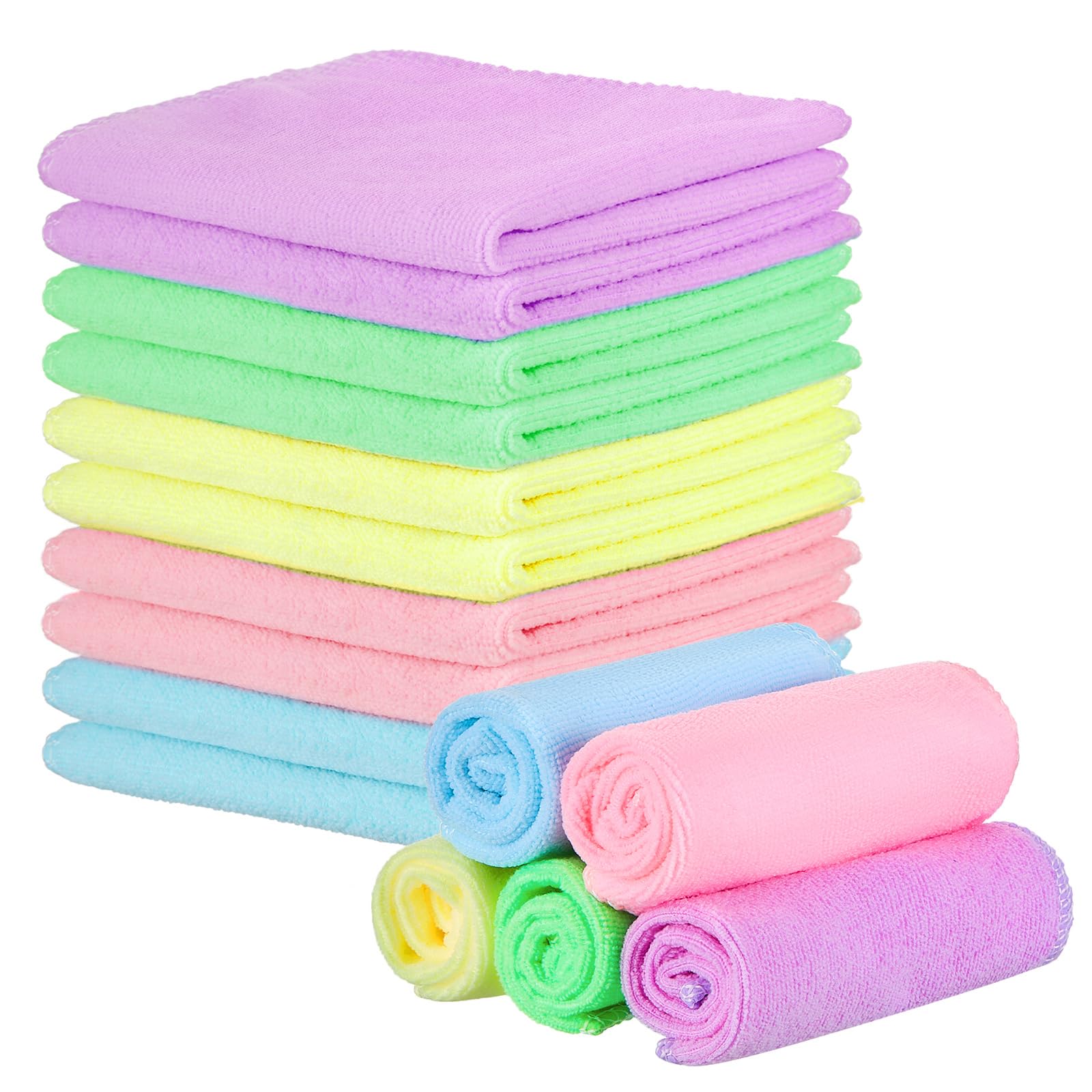 Hestya 50 Pcs Microfiber Face Cloths Face Washcloth Soft Face Towel ...