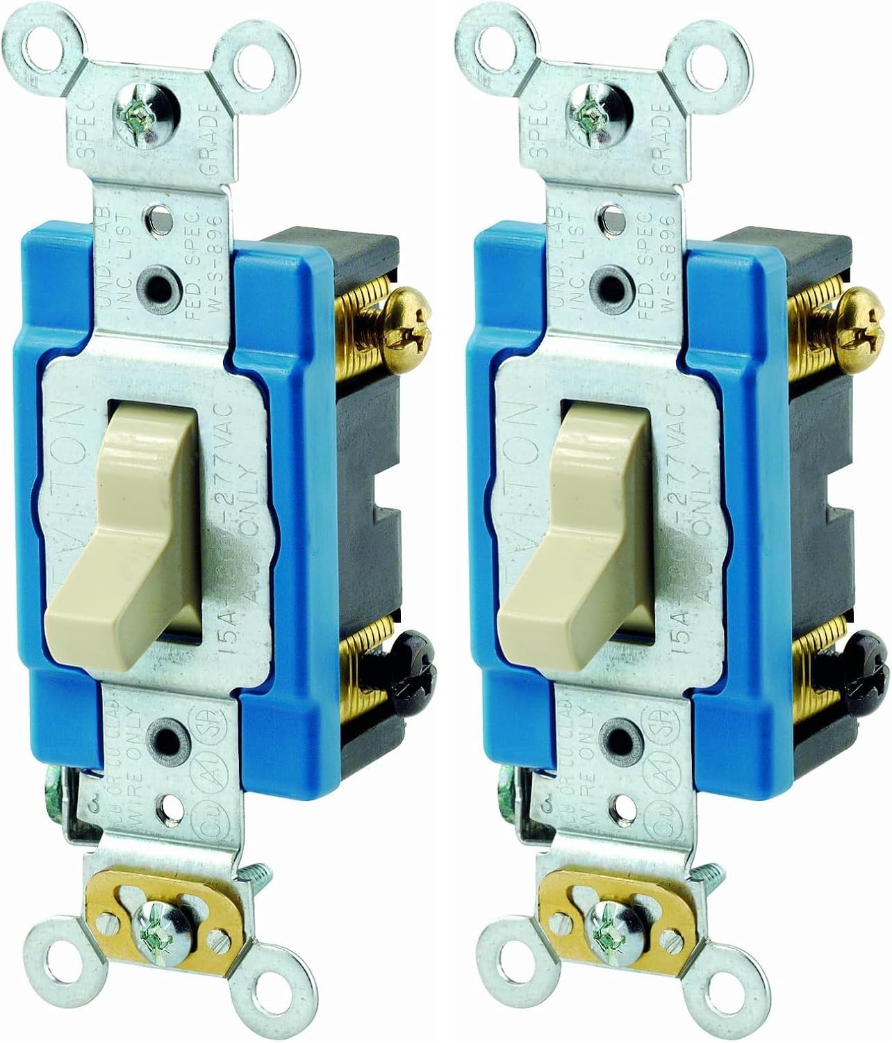 Leviton 1203-2I 15 Amp, 120/277 Volt, Toggle 3-Way AC Quiet Switch ...
