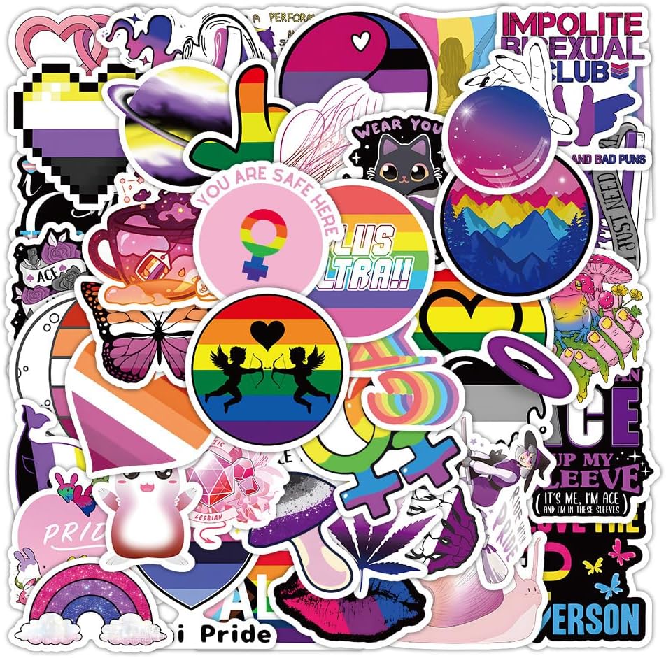 LGBTQ Rainbow Stripe Stickers for Women Men Pride Merch LGBT Parade ...