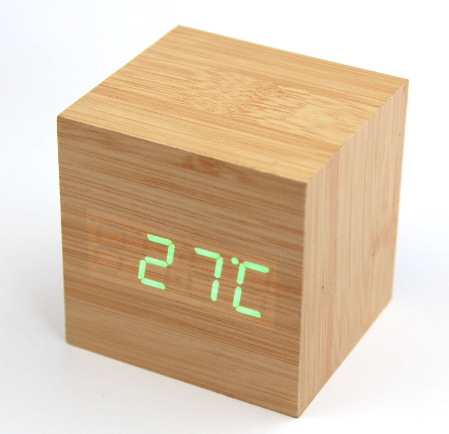 Amazon.com: RayLineDo Fashion Bamboo Wood Cube Mini Green LED Wooden ...