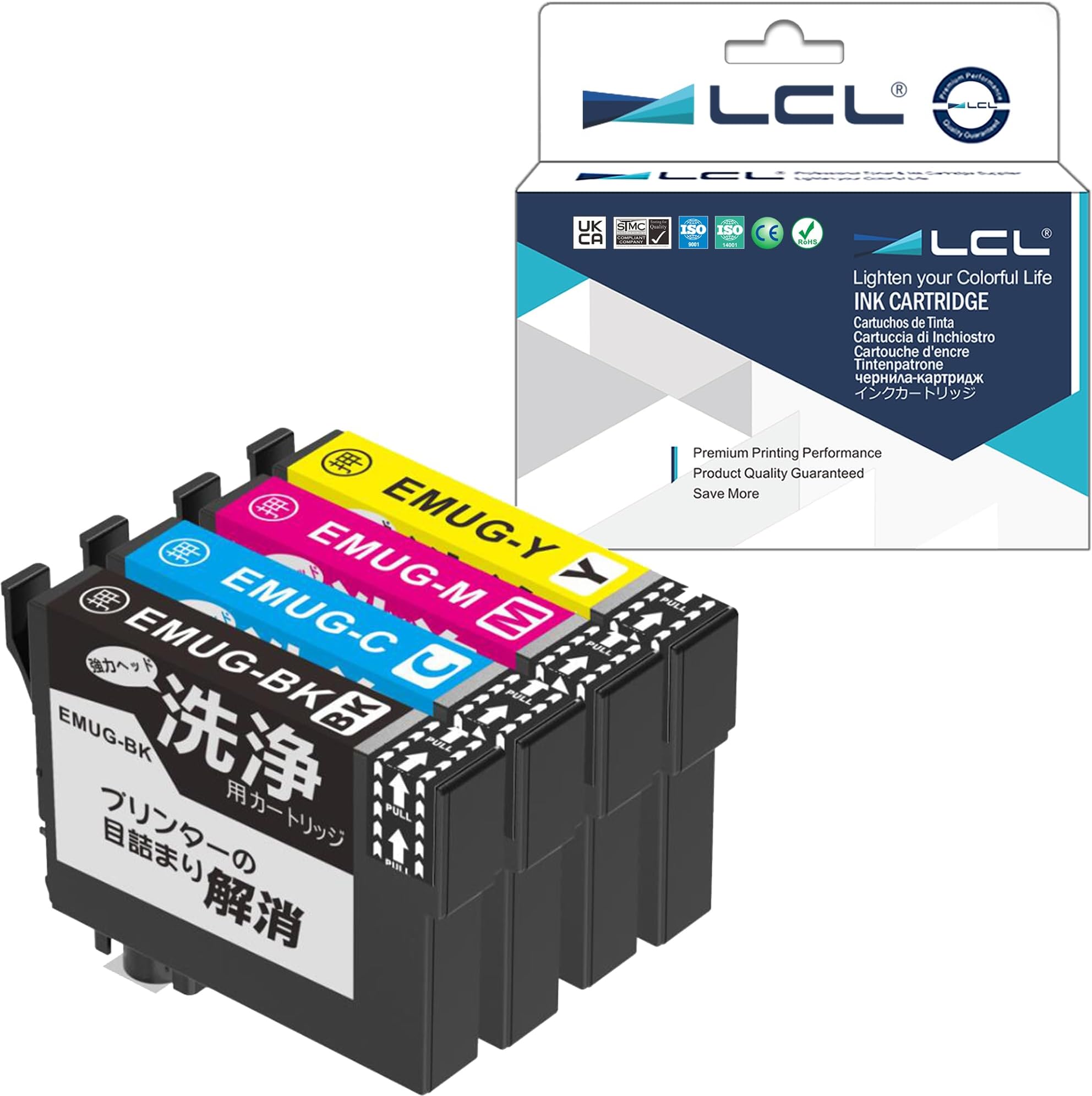 Amazon.co.jp: LCL プリンター 洗浄液 エプソンに適合する MUG-4CL MUG-BK MUG-C MUG-M MUG-Y (4色セット) 【プリンターの「目詰まり」「かすれ ...