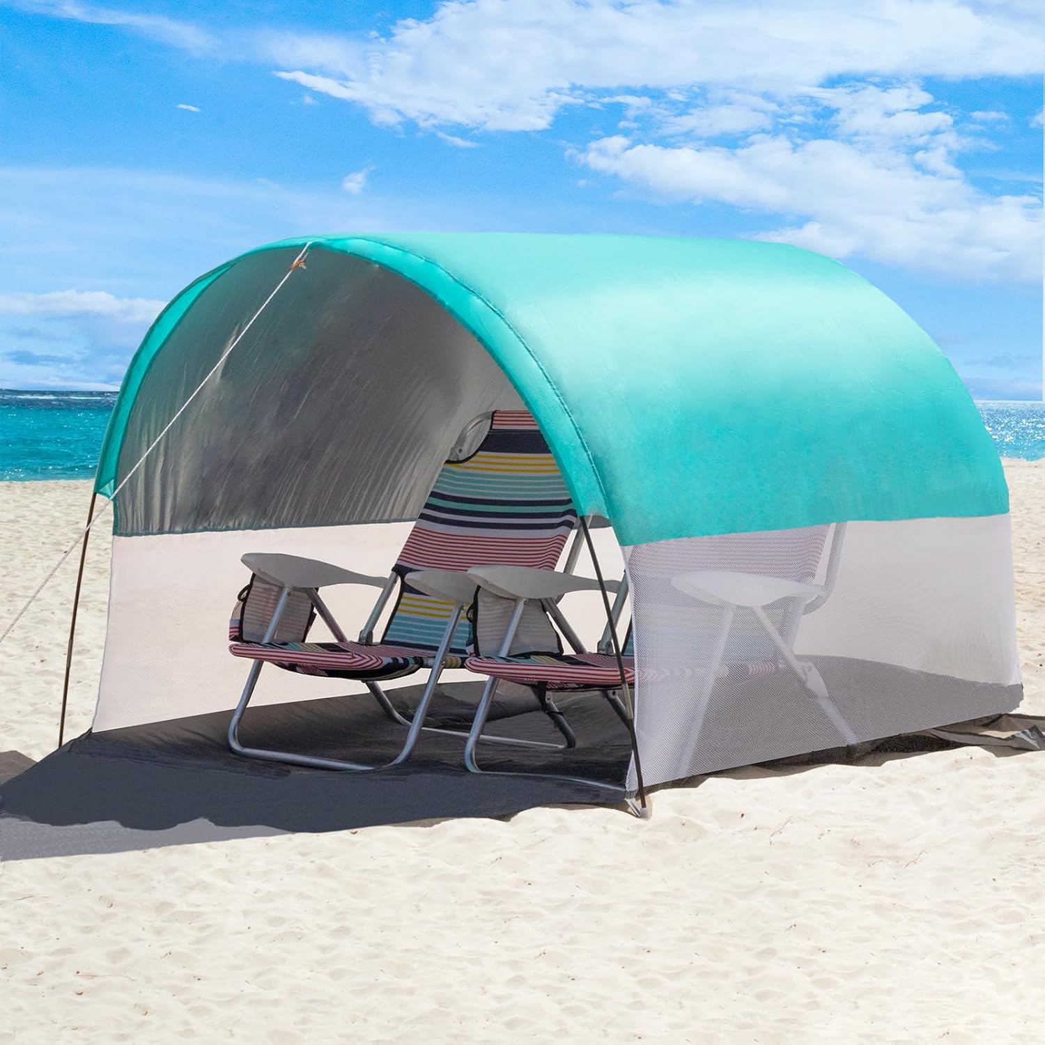 Amazon.com: Tenrai Large Portable Beach Tent, Beach Shade for 2-4 ...