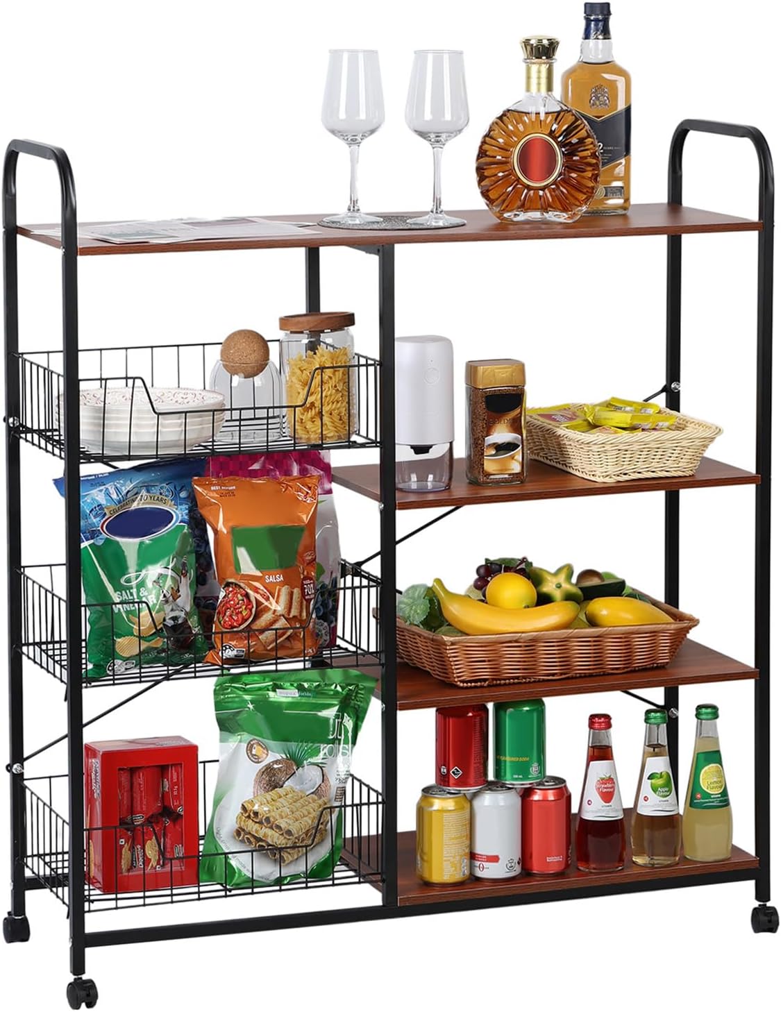 Amazon.com: Axellynx Baker's Rack, Bakers Rack with Storage, 4-Tier ...
