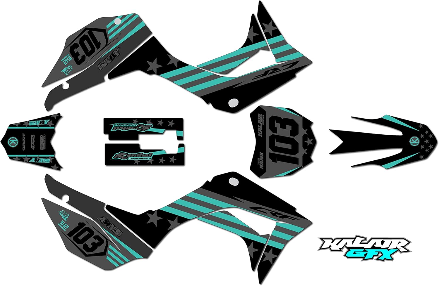 Amazon.com: Kalair GFX Graphics Kit for Honda CRF 110F (2019-2024) Usa ...