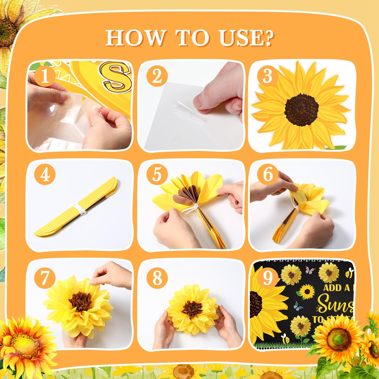 Snapklik.com : Pasimy 3D Sunflower Bulletin Board Decorations Set Bee ...